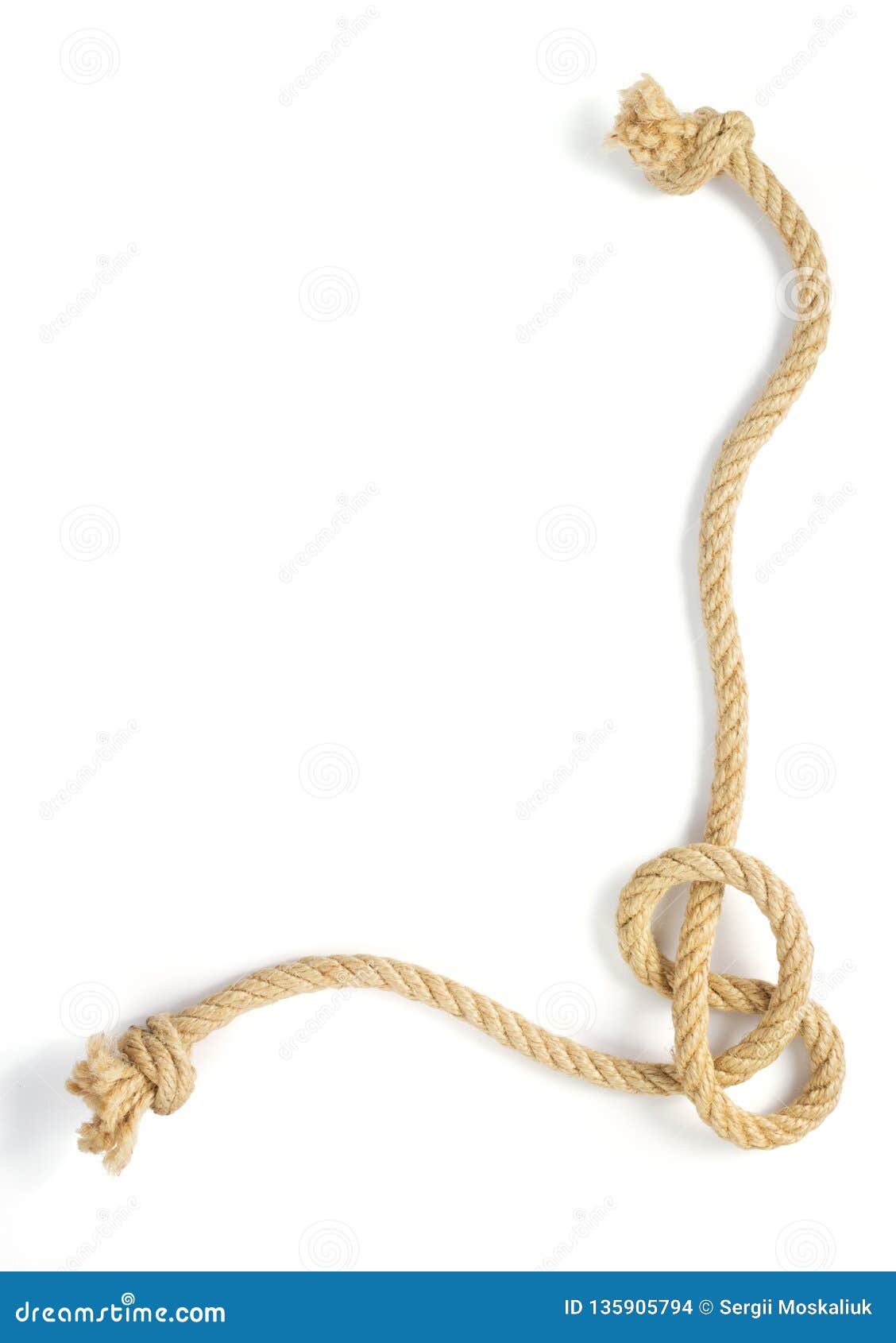 Ship Rope Isolated on White Stock Photo - Image of navy, border: 135905794