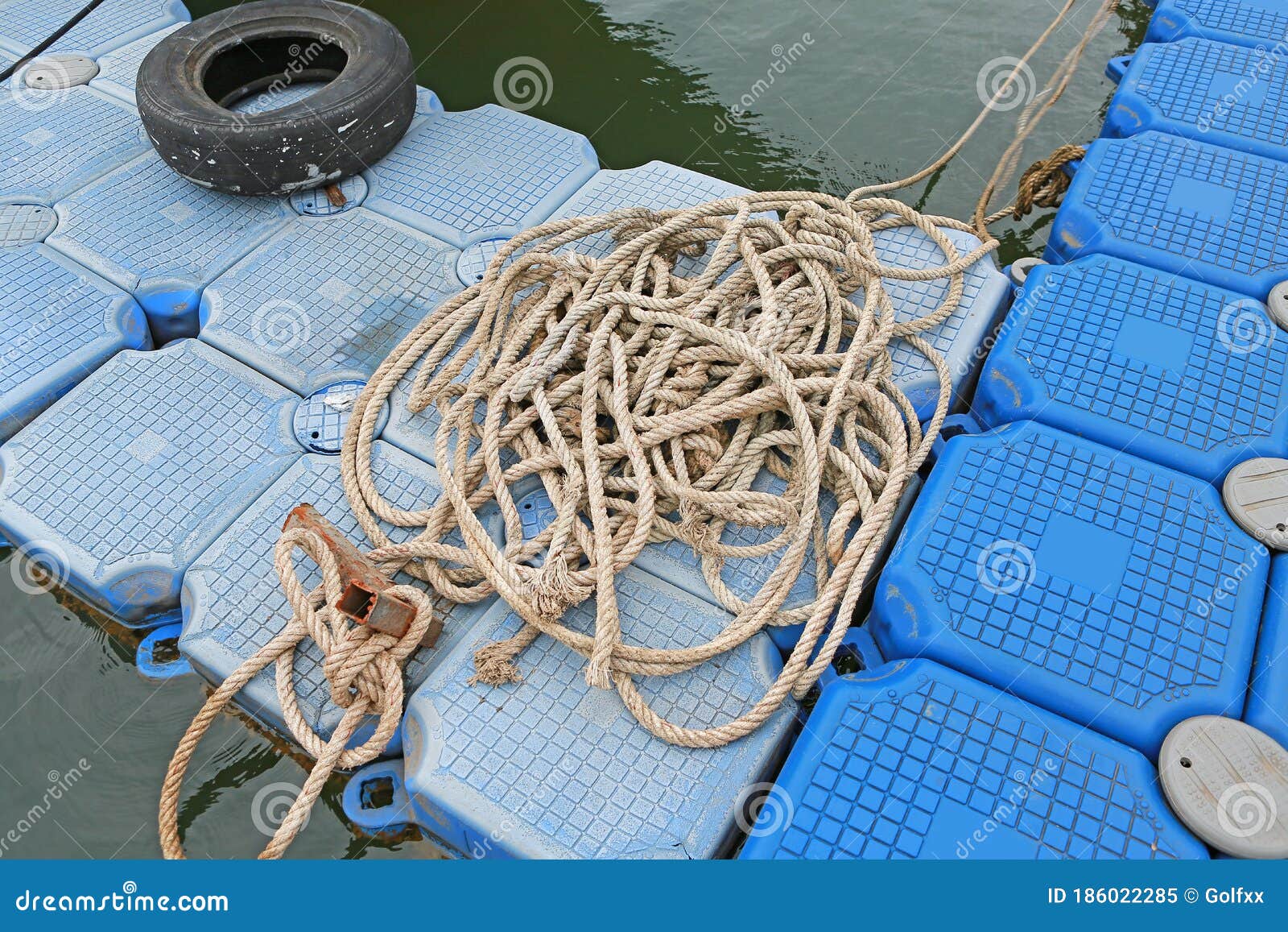 Ship rope knot in water stock image. Image of color - 186022285