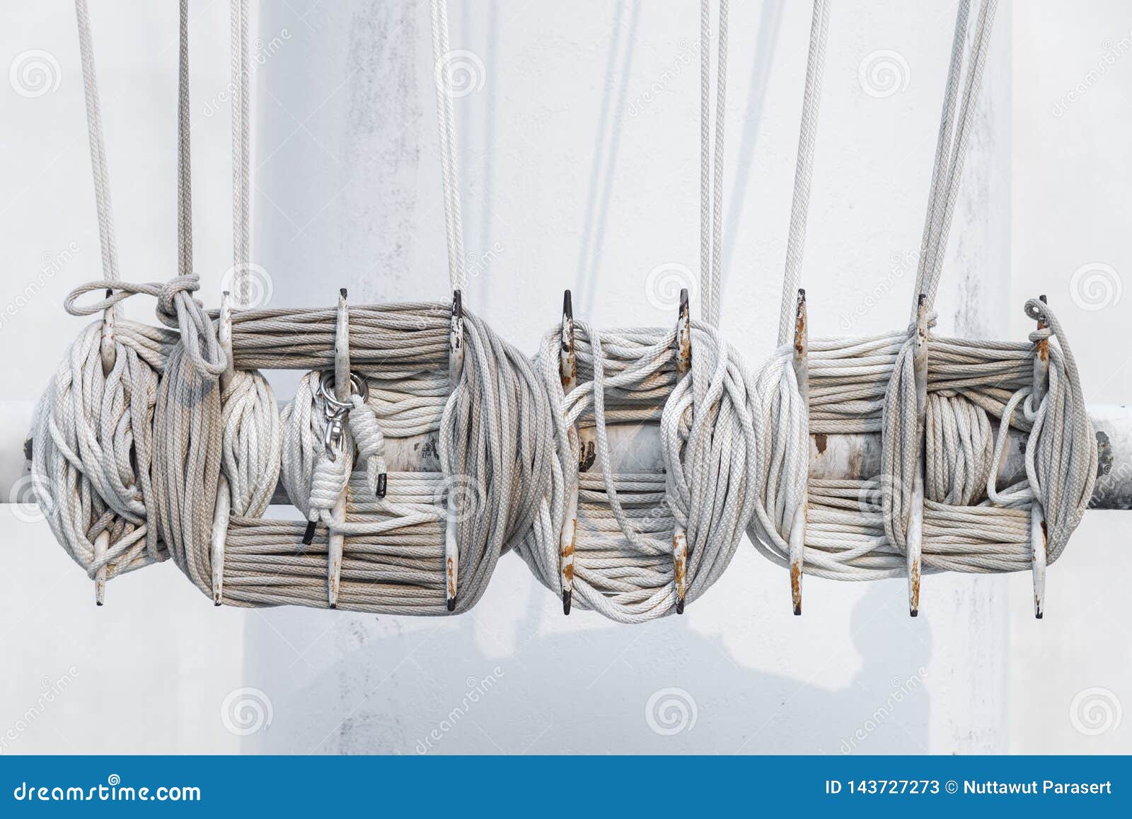 Ship Rope Knots on White Background Stock Image - Image of lines ...