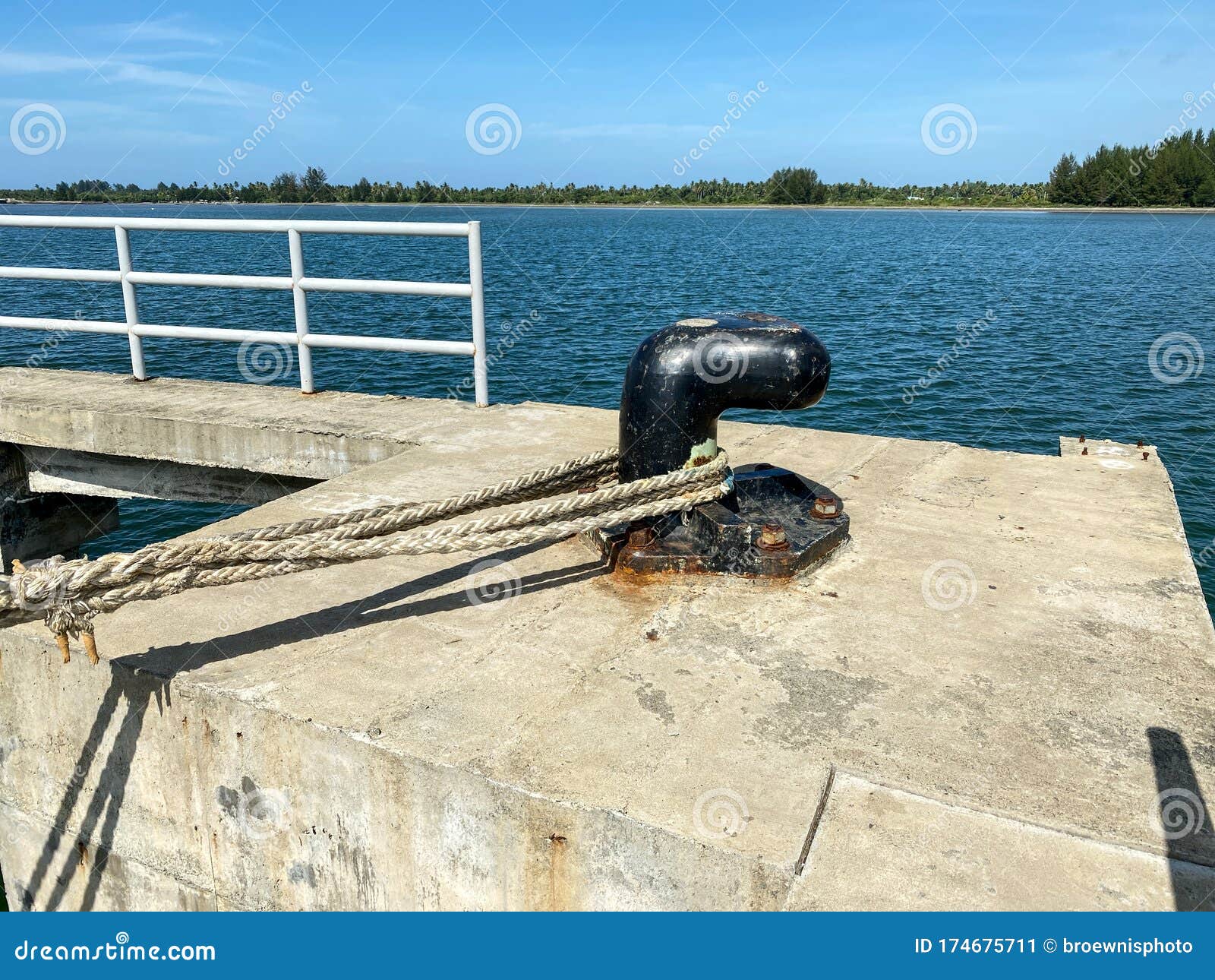 Ship Rope Tied in a Pier stock image. Image of ferry - 174675711
