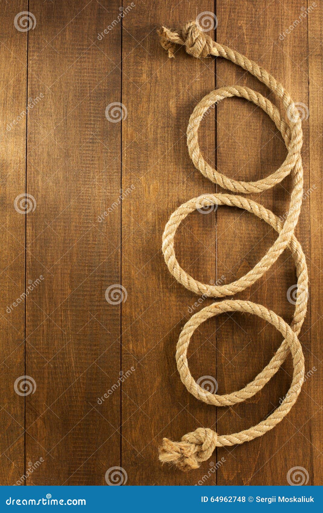 Ship rope on wood stock photo. Image of border, hitch - 64962748