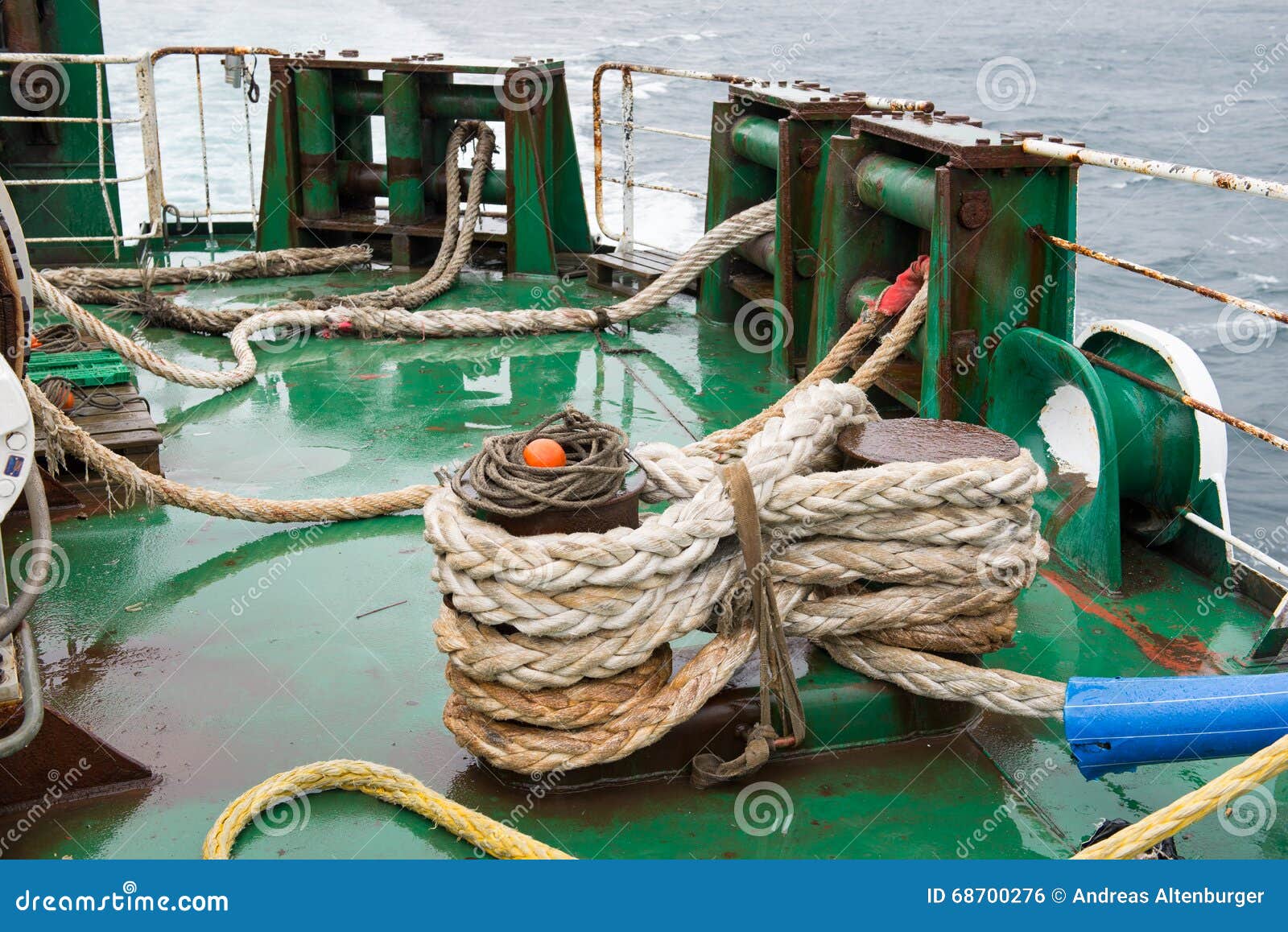 Ship Ropes Folded on a Ship Stock Photo - Image of marina, white: 68700276