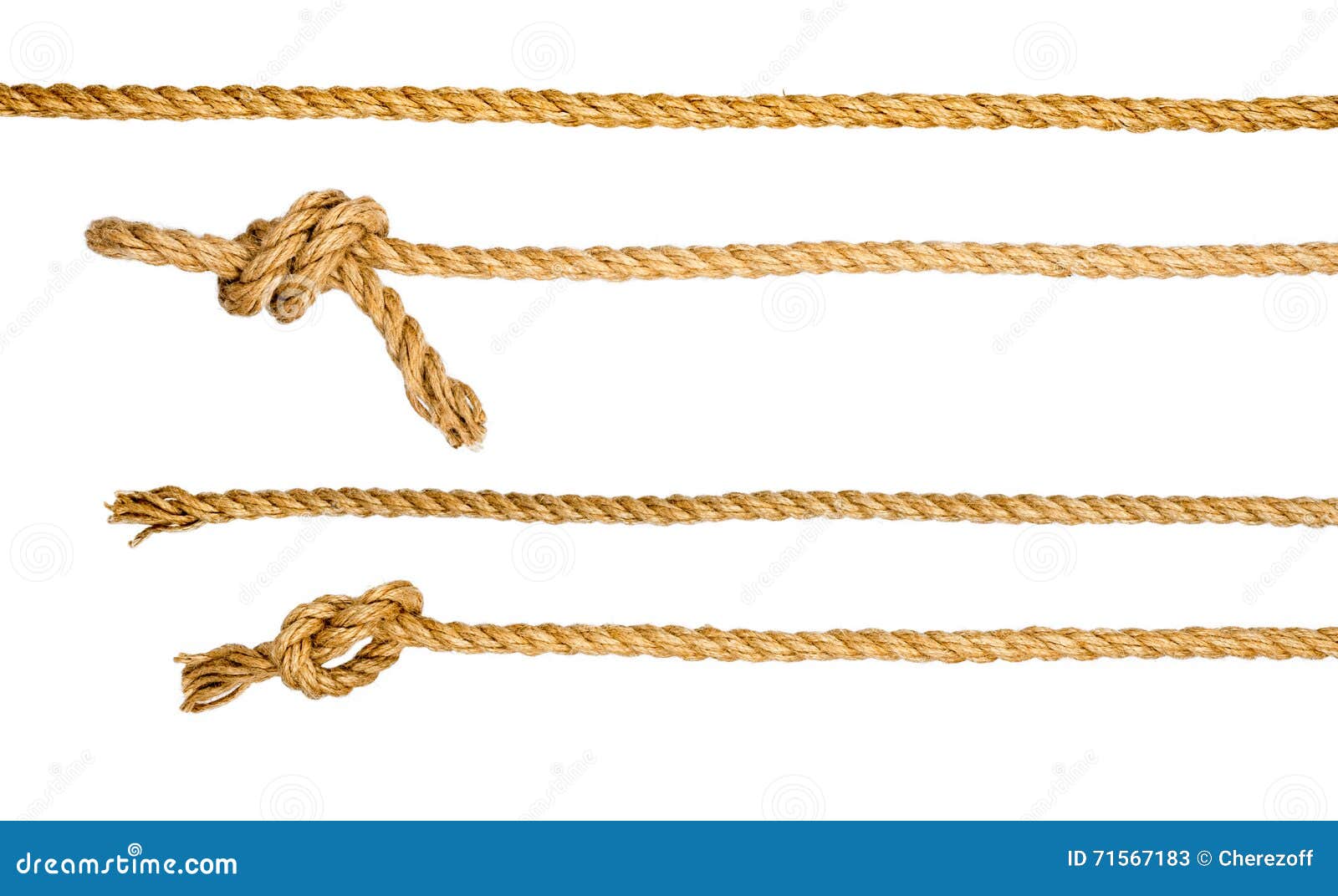 Ship Ropes with Knot Isolated on White Background Stock Image - Image ...