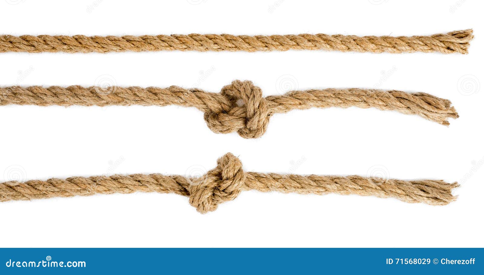 Ship Ropes with Knot on White Background Stock Image - Image of loop ...