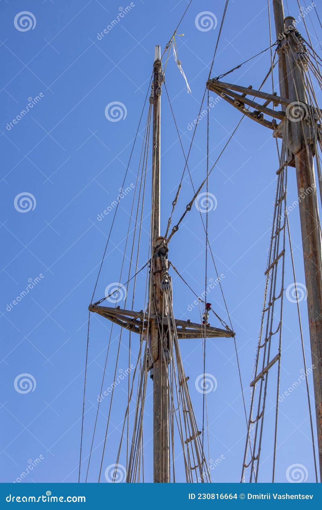 Ship Ropes and Rigging on an Old Ship Stock Photo - Image of rigging ...