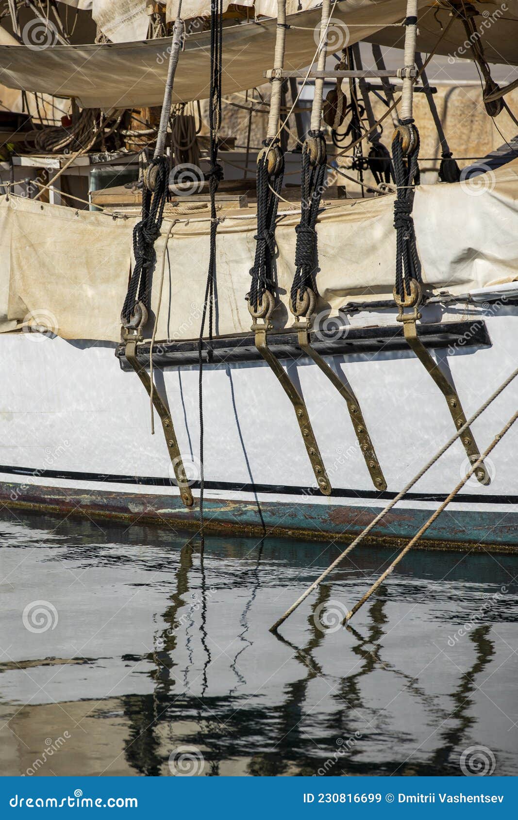 Ship Ropes and Rigging on an Old Ship Stock Image - Image of ropes ...