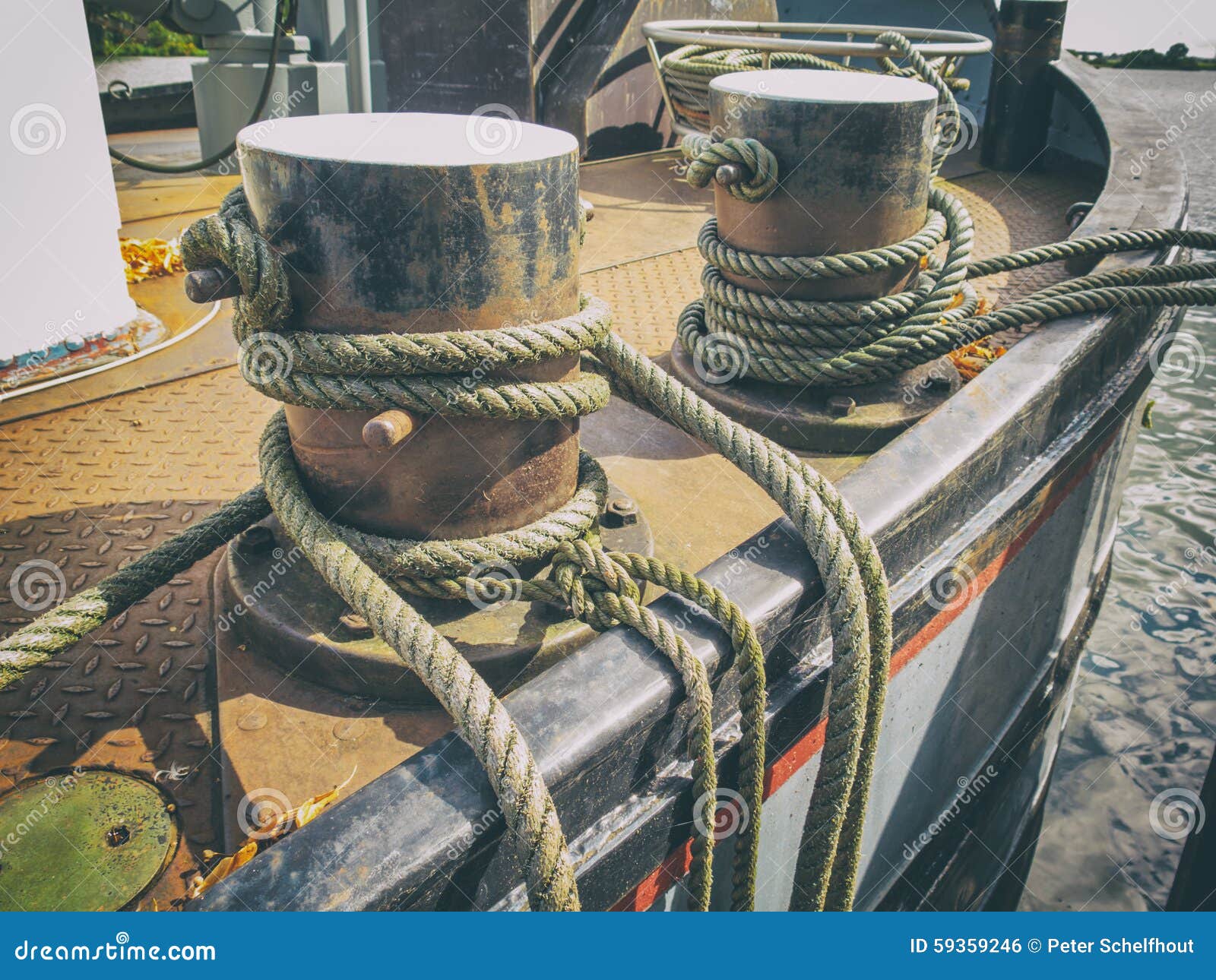 Ship ropes stock photo. Image of quay, anchored, barge - 59359246