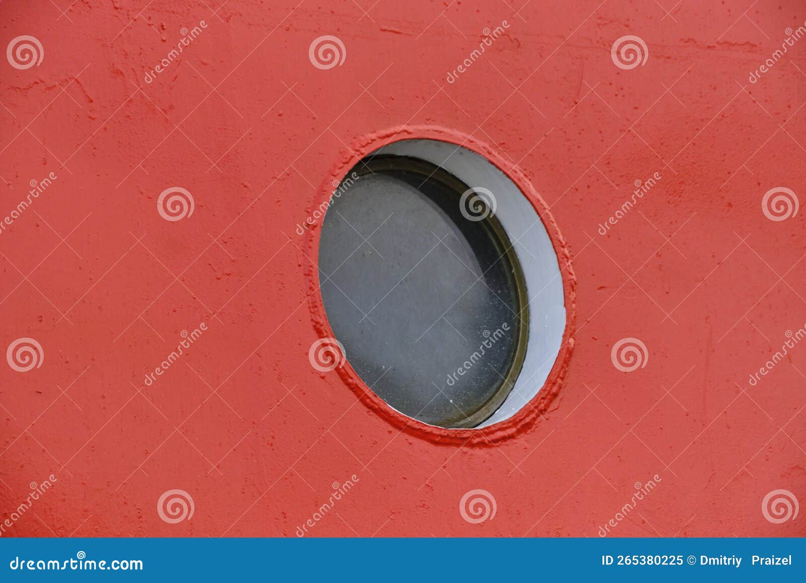 Ship Round Porthole Red Background Ship Hull Paint. Stock Image - Image ...
