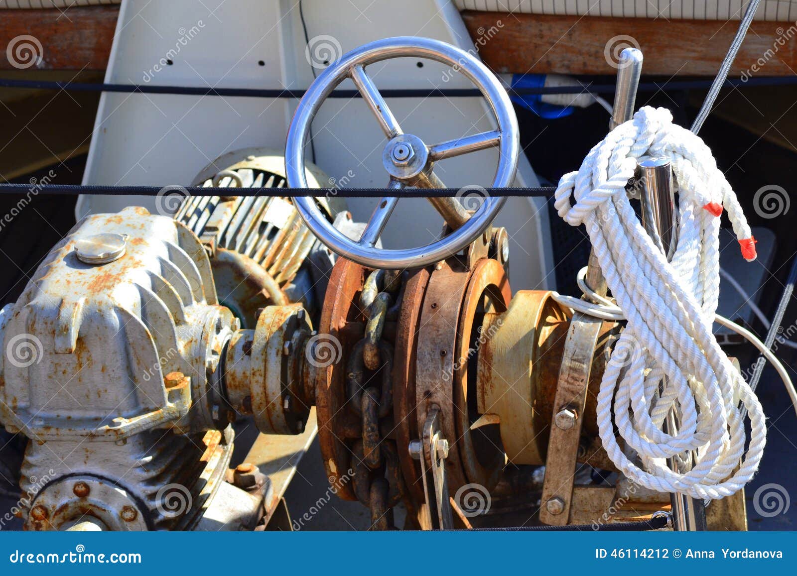 Ship Rudder Rope Chain Engine Stock Photo - Image of rust, equipped ...