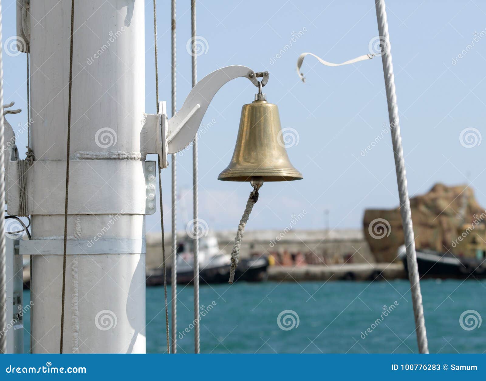 Ship`s bell stock image. Image of metal, alert, clapper - 100776283