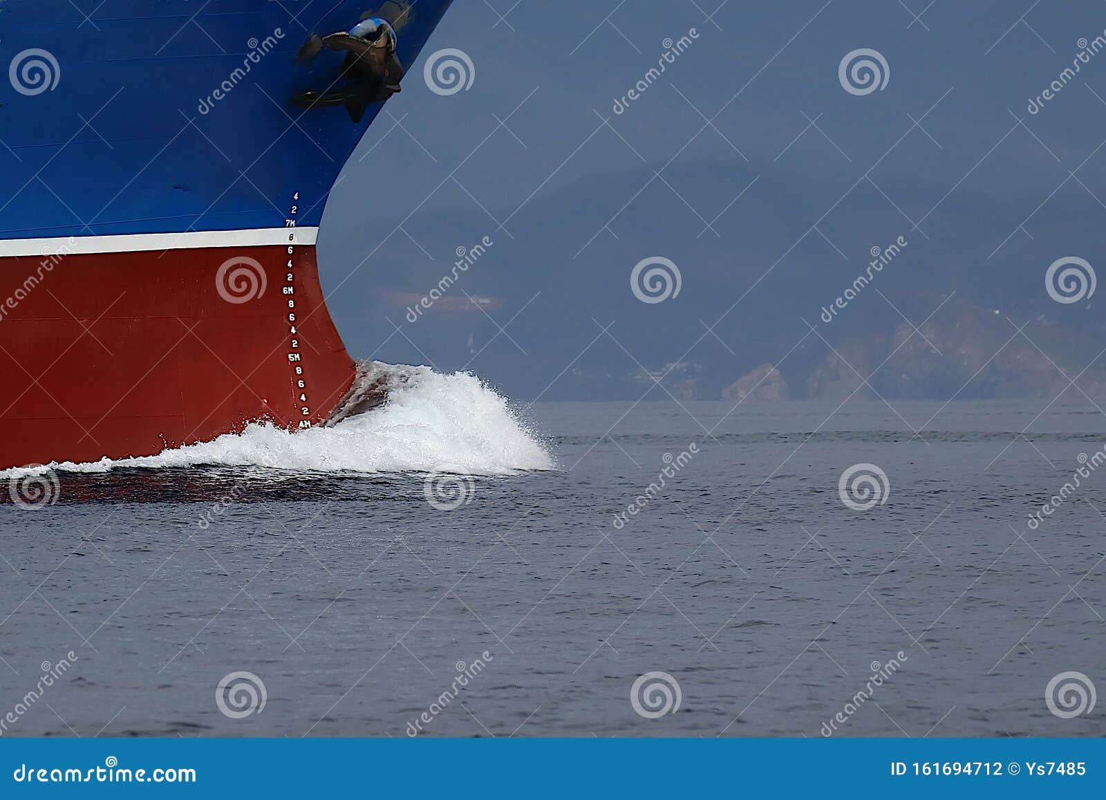 Ship`s Bow Closeup. Ship Moving in Sea. Stock Photo - Image of ...