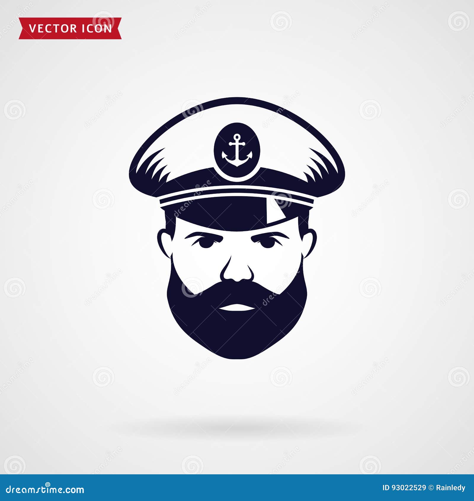 Ship`s Captain Vector Icon. Stock Vector - Illustration of occupation ...