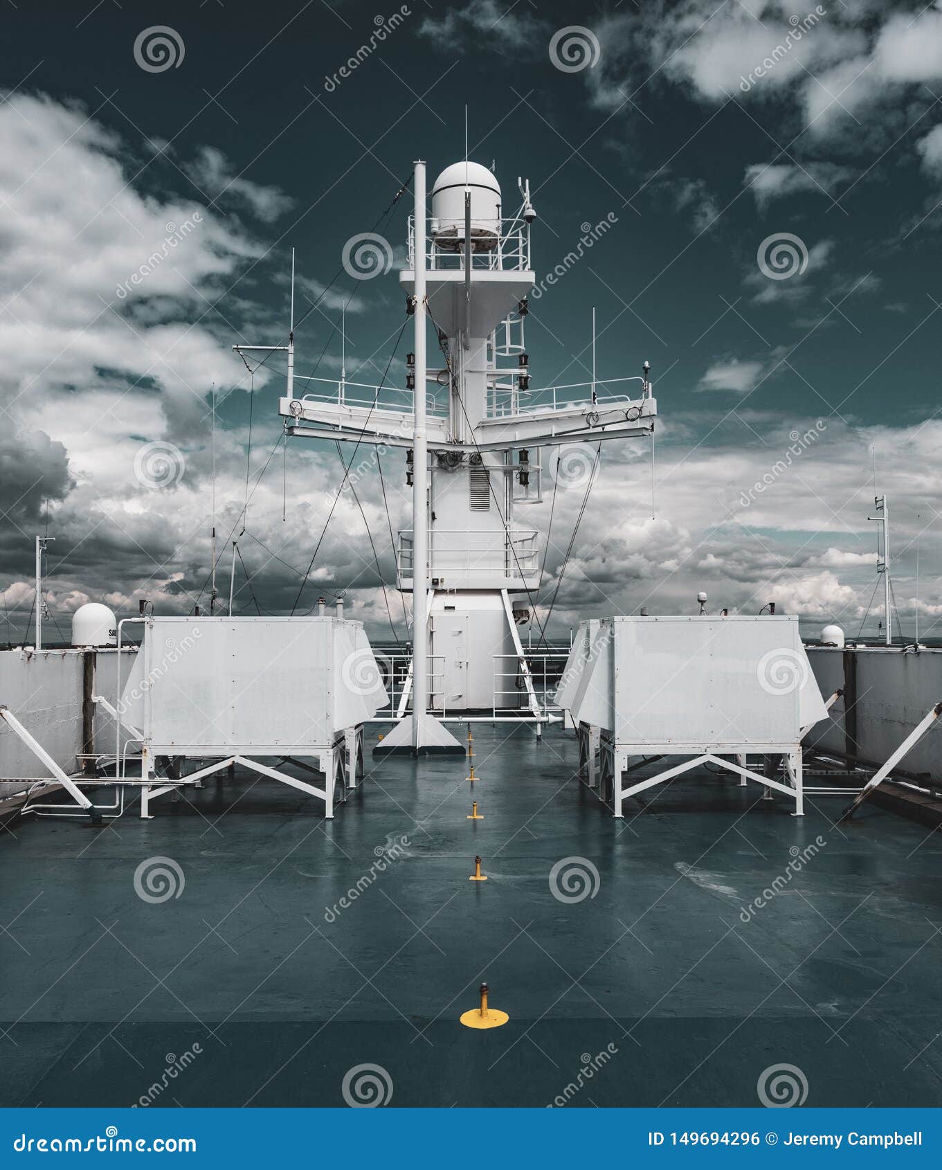 Ship`s Radar Mast stock photo. Image of english, coast - 149694296