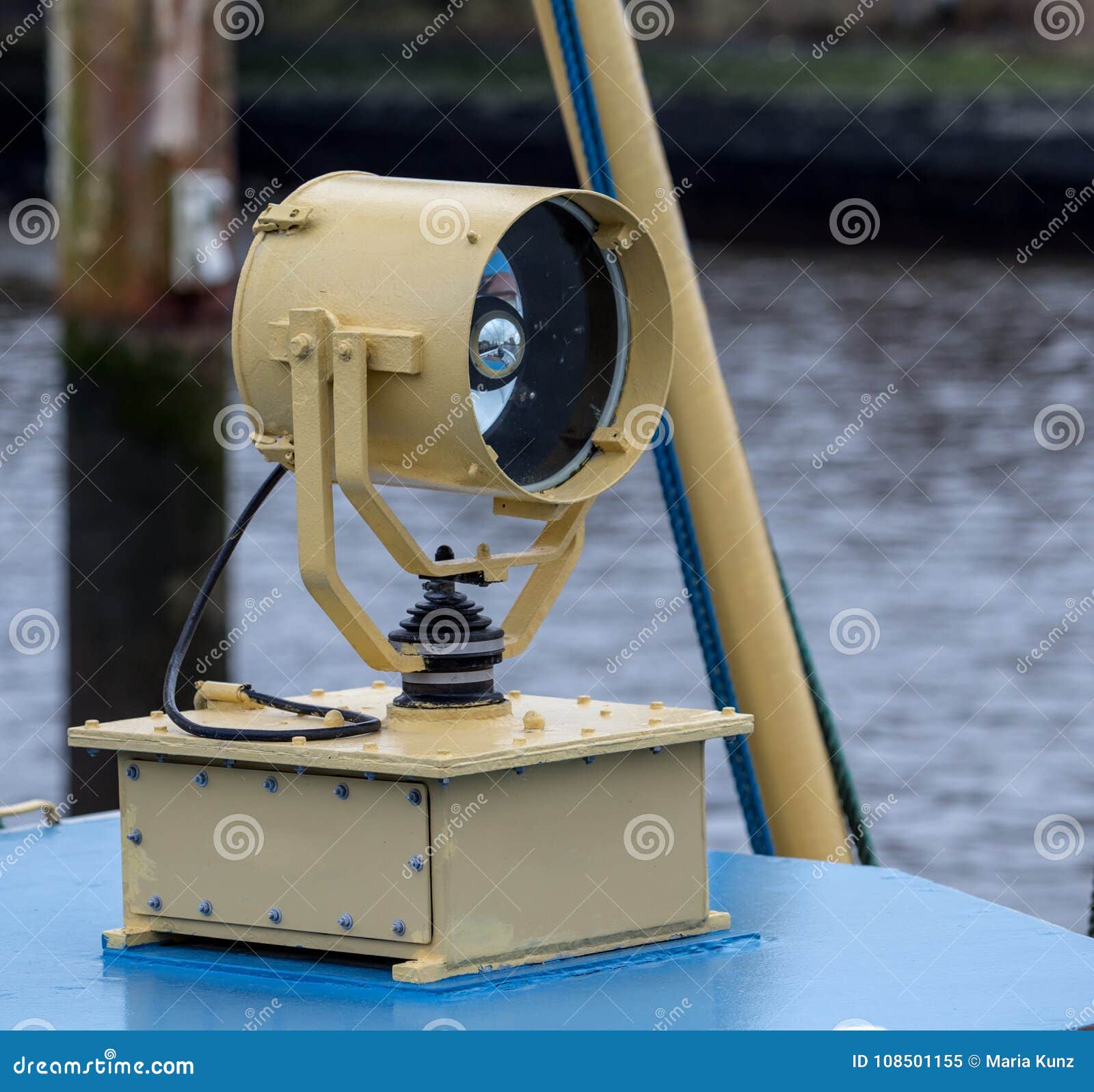 Ship`s searchlight stock image. Image of travel, ferry - 108501155