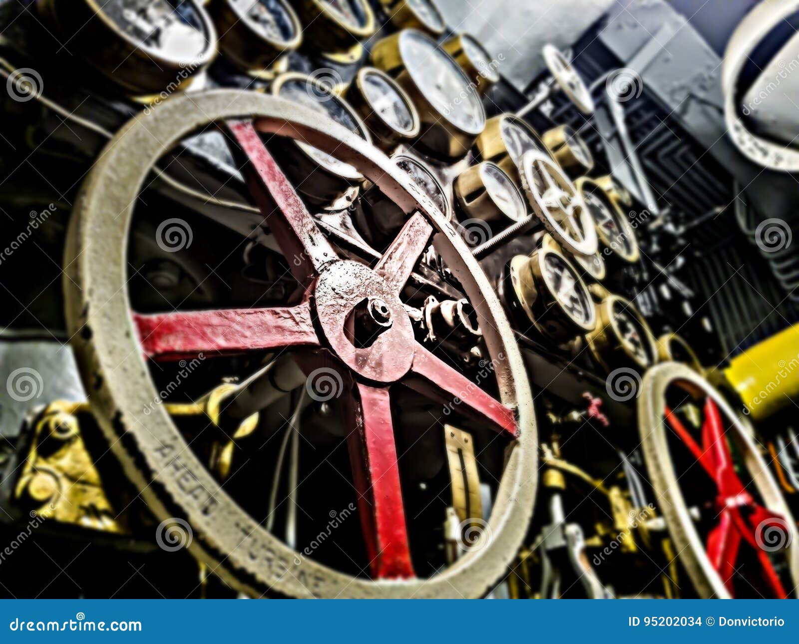 Ship`s valves and pipes stock photo. Image of industrial - 95202034