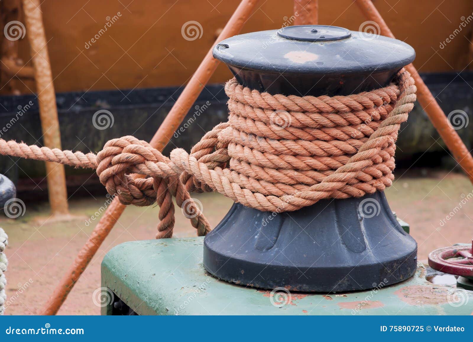 Ship safety rope on marina stock image. Image of marine - 75890725