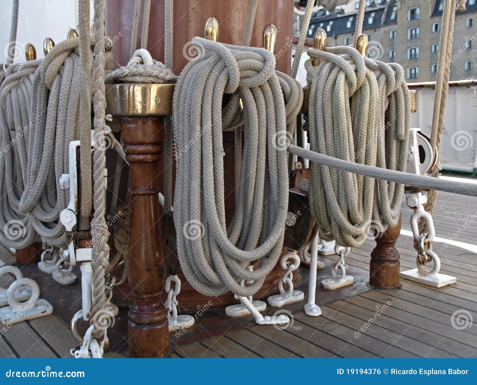 Ship sail ropes stock photo. Image of rigging, textile - 19194376