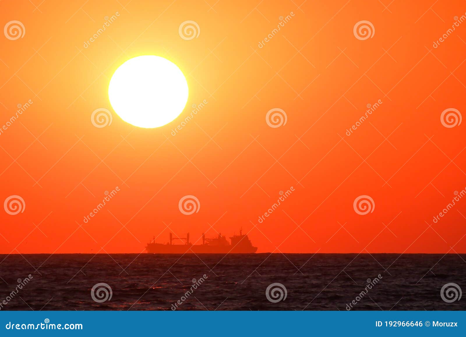 Ship Sailing on the Sea at Sunrise Stock Photo - Image of romania ...