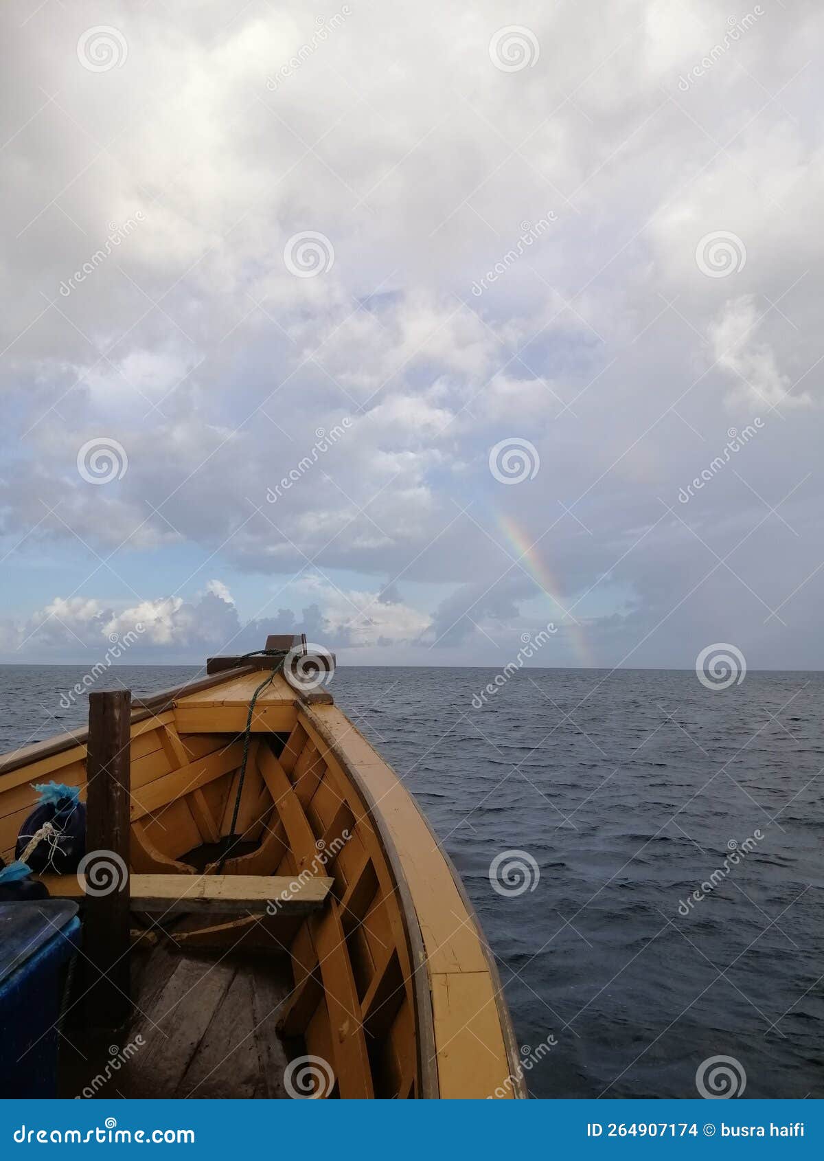 Ship Sailing To the Rainbow Stock Photo - Image of ship, coast: 264907174