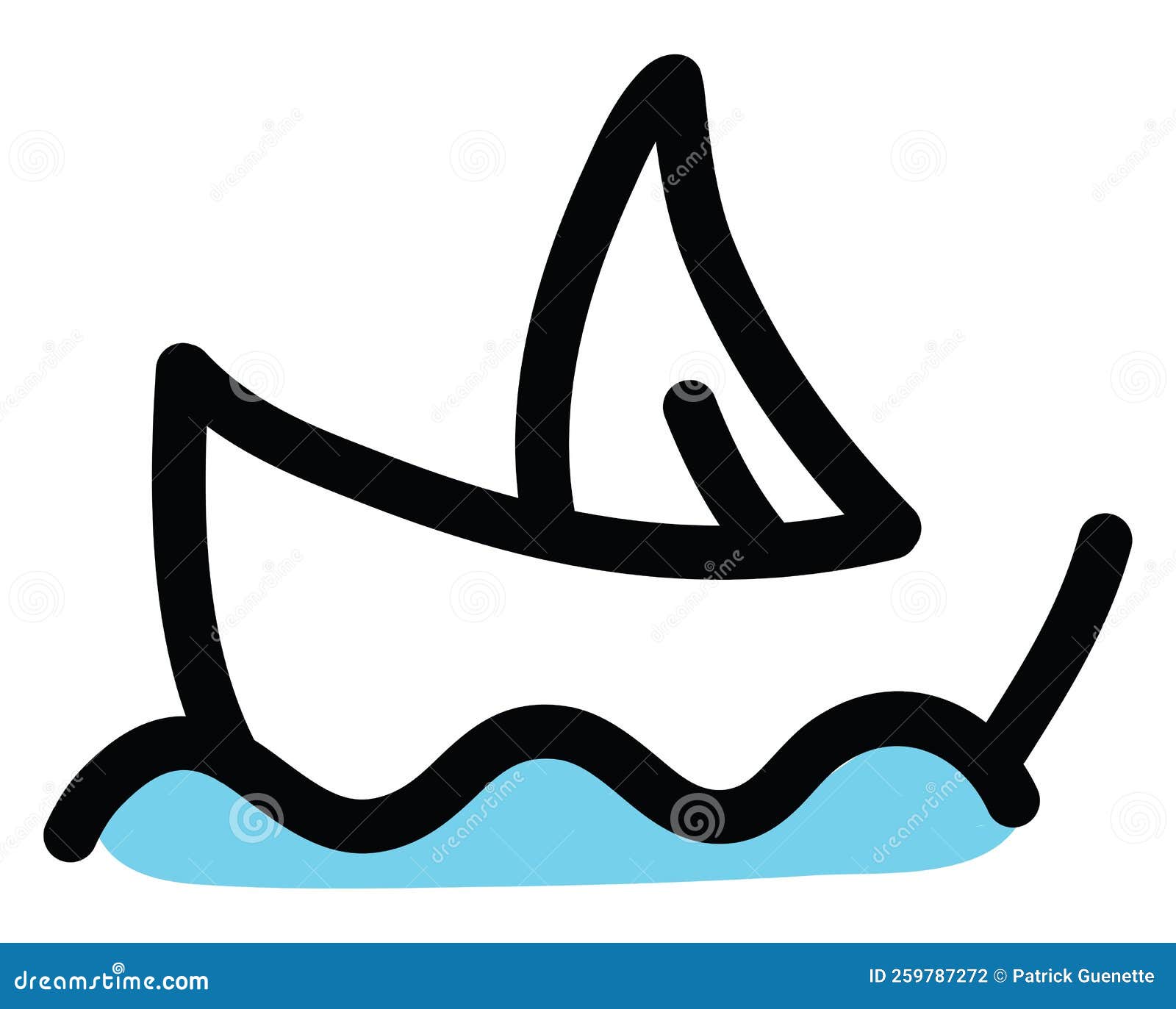 Ship Sailing with a Wind, Icon Stock Vector - Illustration of cruise ...