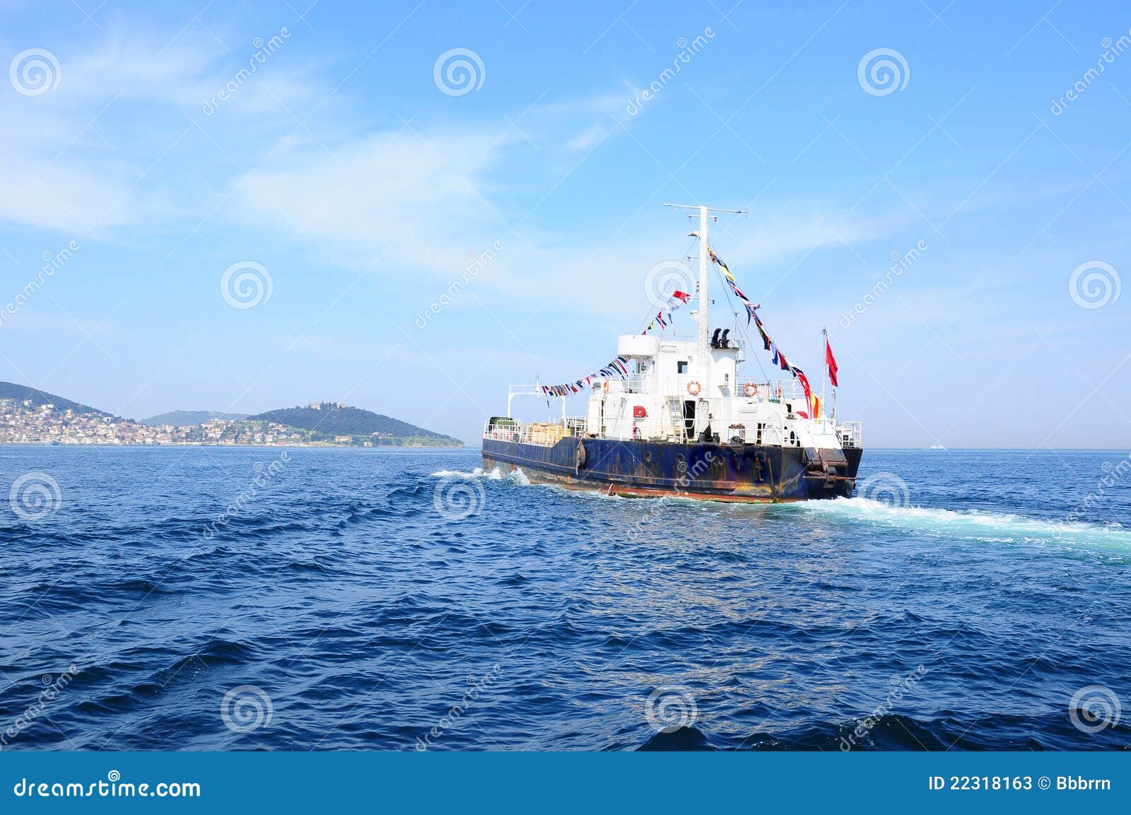 Ship on sea stock image. Image of nautical, island, greek - 22318163
