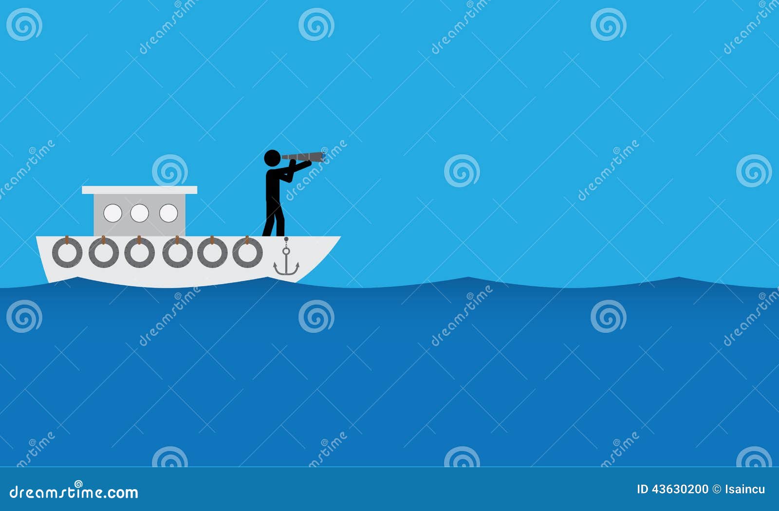 Ship on sea stock vector. Illustration of goal, rescue - 43630200