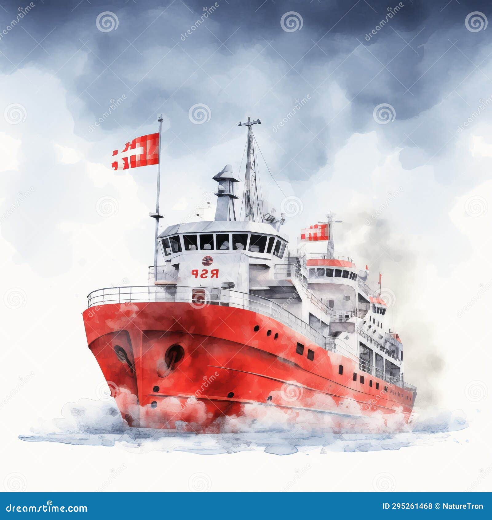 Ship in the Sea Ship in the Snow Stock Illustration - Illustration of ...