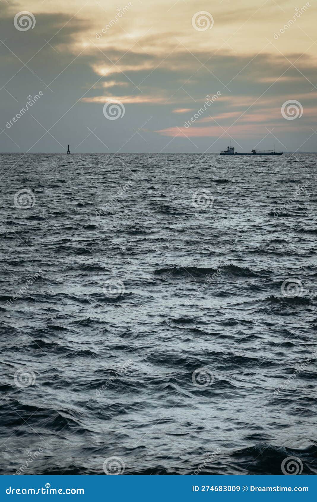 A Ship between the Sea and the Sky Stock Image - Image of view, silent ...