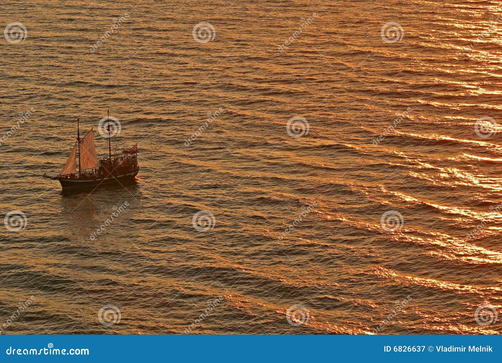 Ship at sea sunset stock image. Image of digital, golden - 6826637