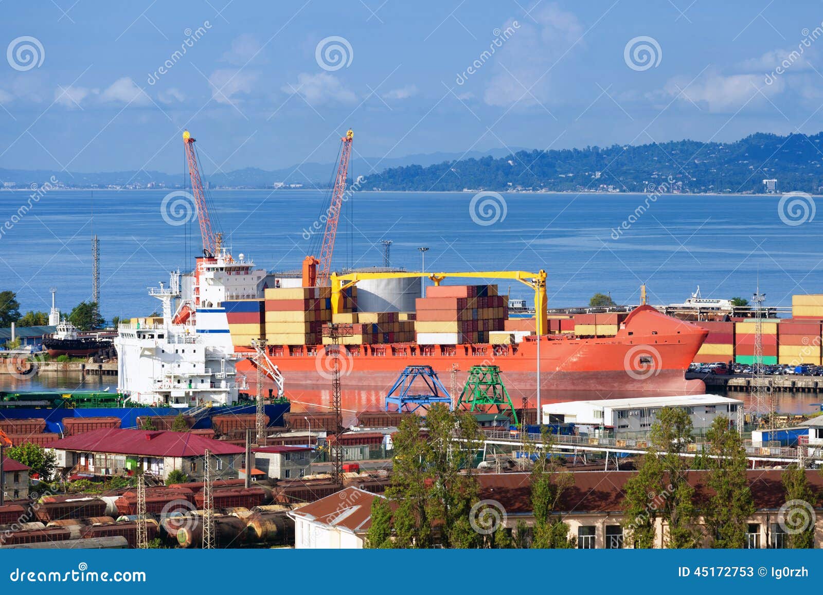Ship in seaport stock image. Image of industry, export - 45172753