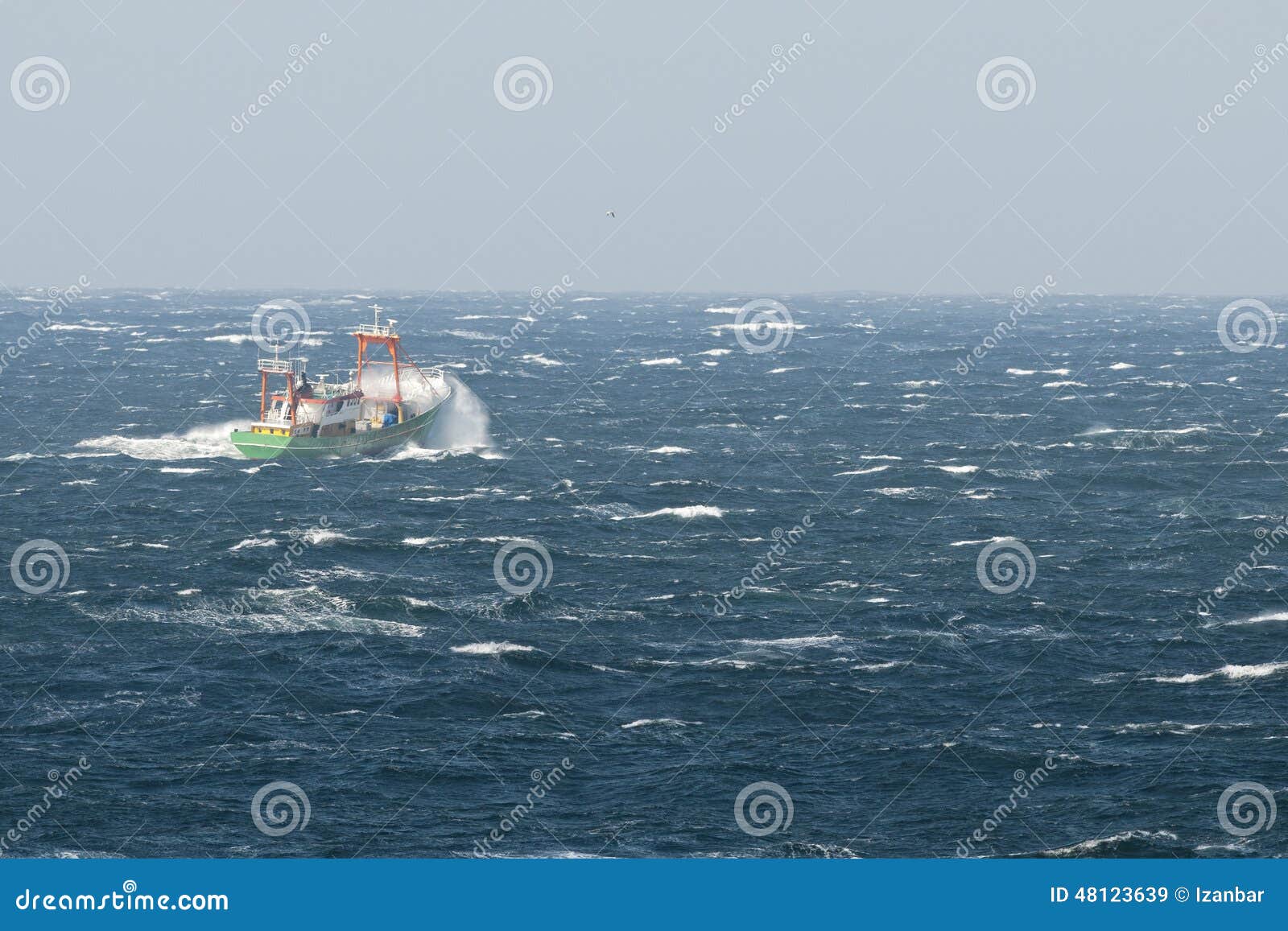 Ship Seems To Sink in the Big Waves of the Arctic Ocean Tempest Stock ...