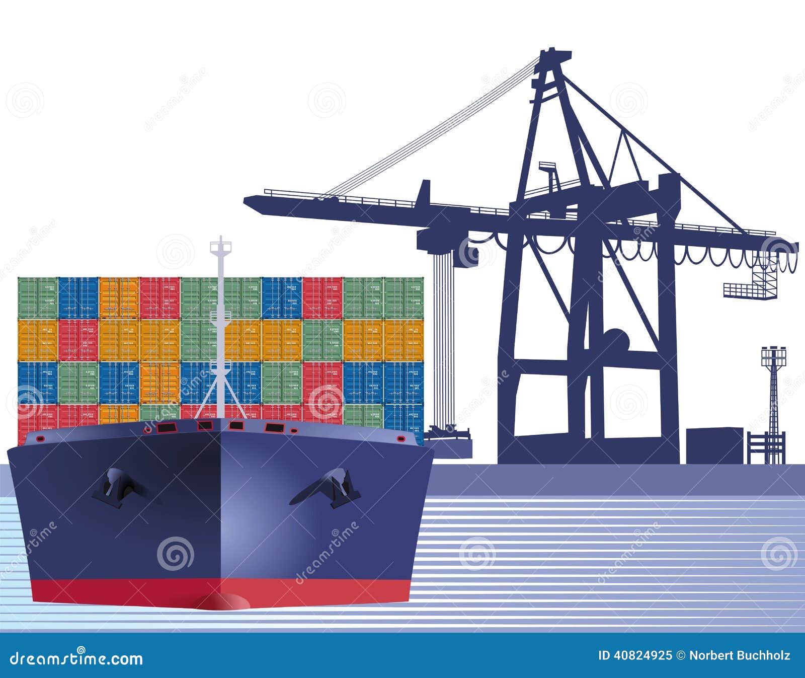 Ship with Shipping Container Stock Vector - Illustration of graphics ...