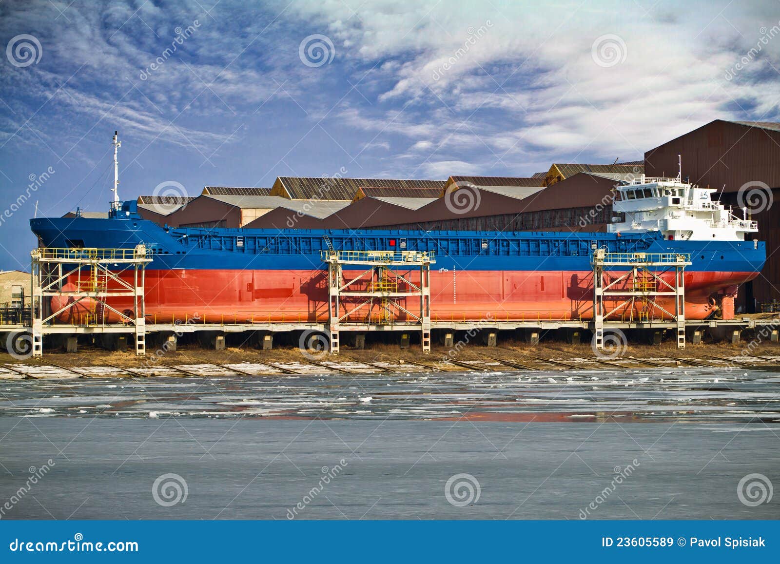 Ship in shipyard dock stock image. Image of harbor, shipbuilder - 23605589