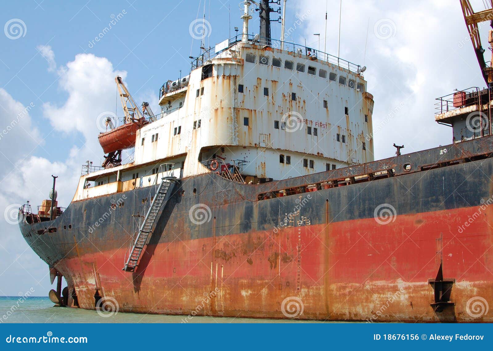 Ship on the shoal stock photo. Image of shipwreck, cargo - 18676156