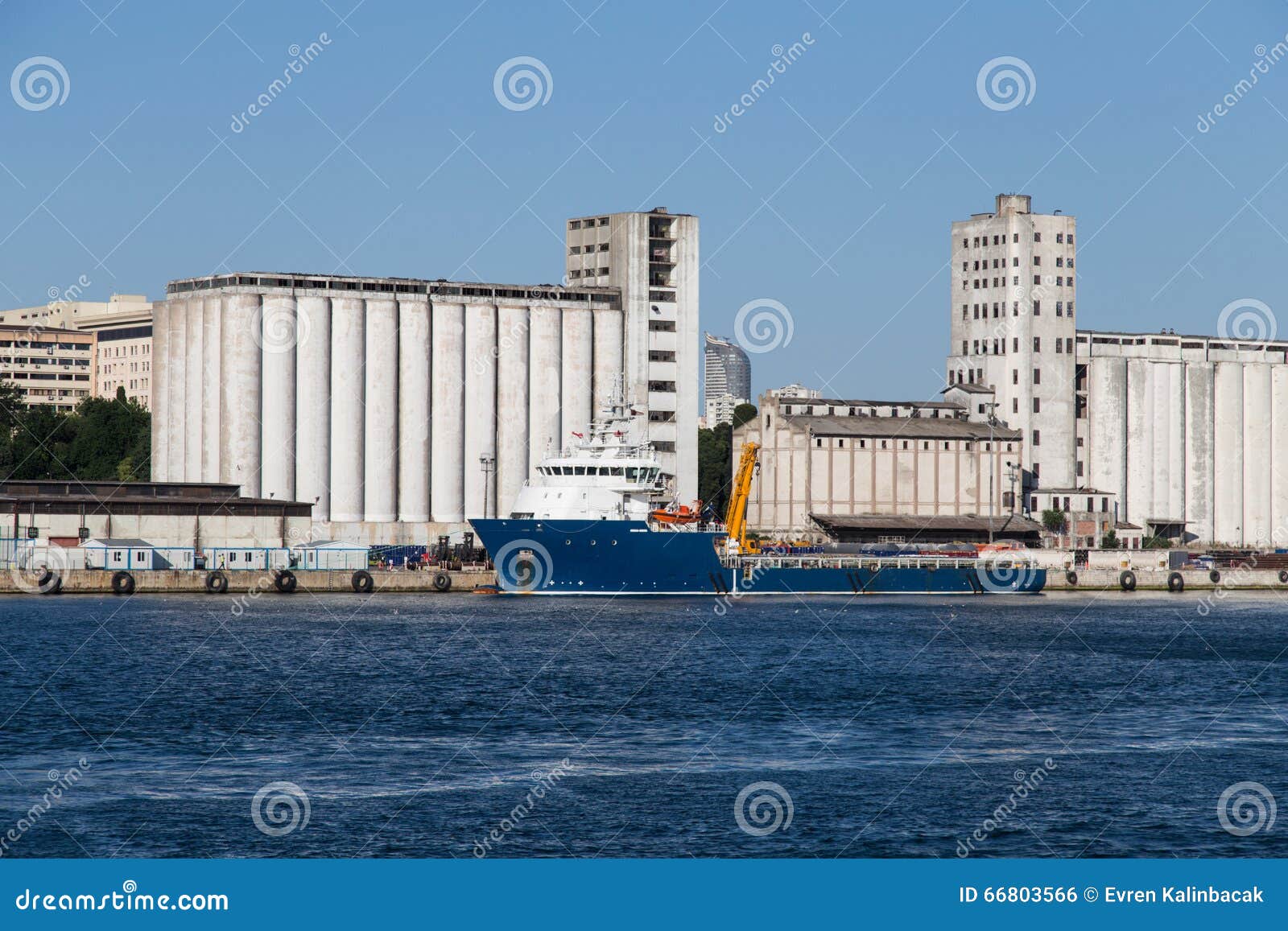 Ship and Silos stock photo. Image of bulk, industry, dock - 66803566
