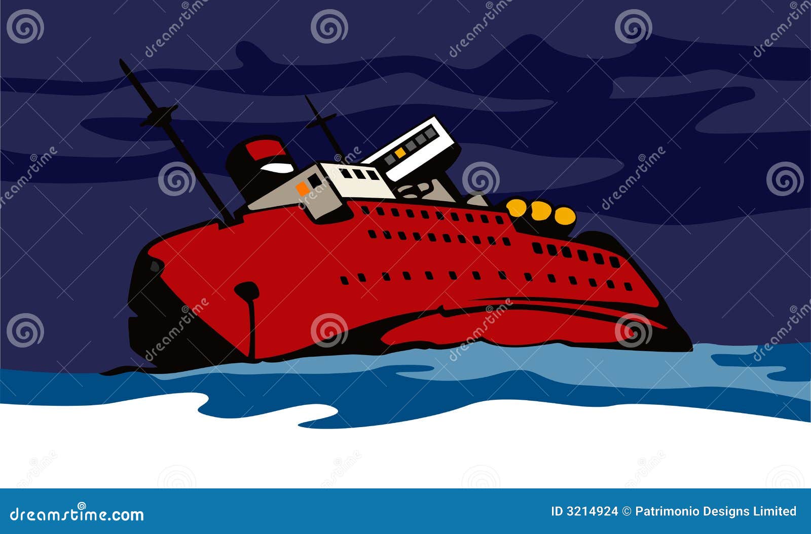 Sinking Cruise Ship Cartoon