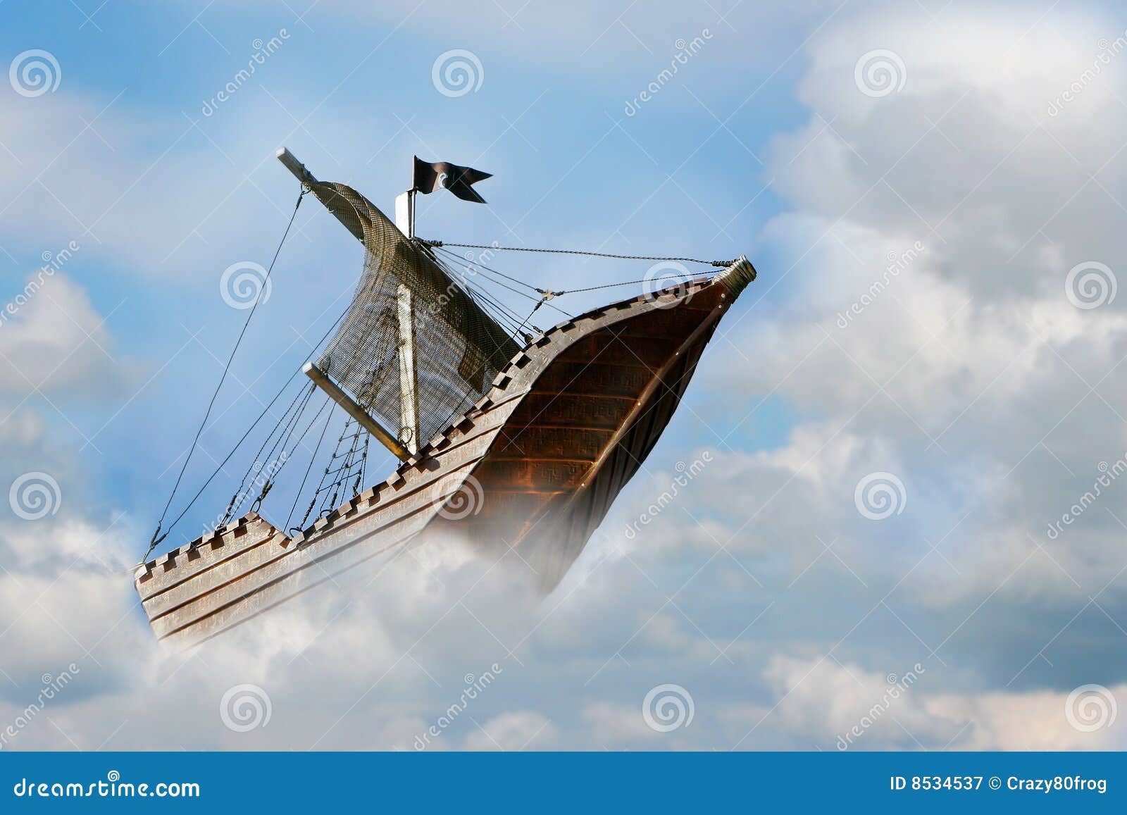 Ship in the sky stock image. Image of mood, exploration - 8534537