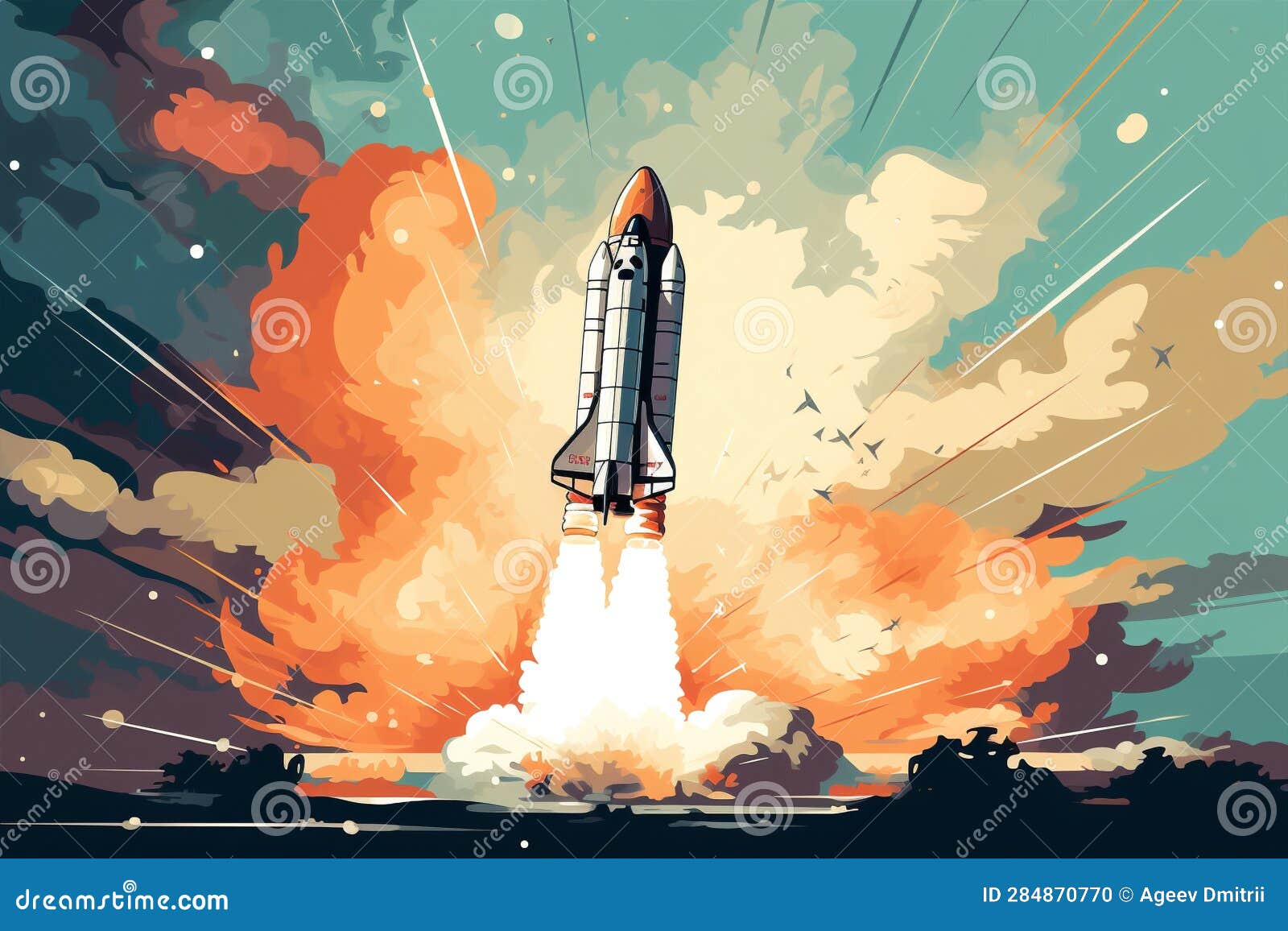 Ship Sky Rocket Cosmonaut Spaceflight Take Science Shuttle Spaceship ...