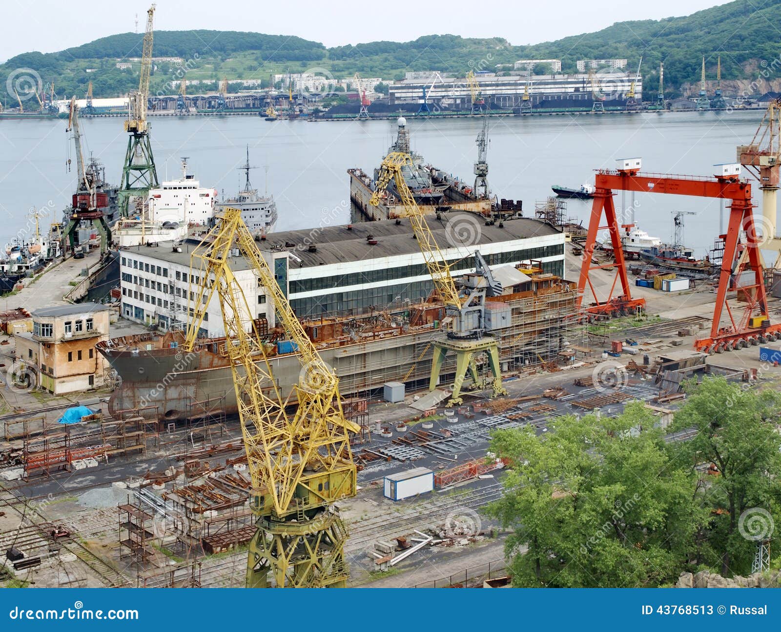 Ship on Slipway. Nakhodka Shipyard Stock Image - Image of boat, dock ...