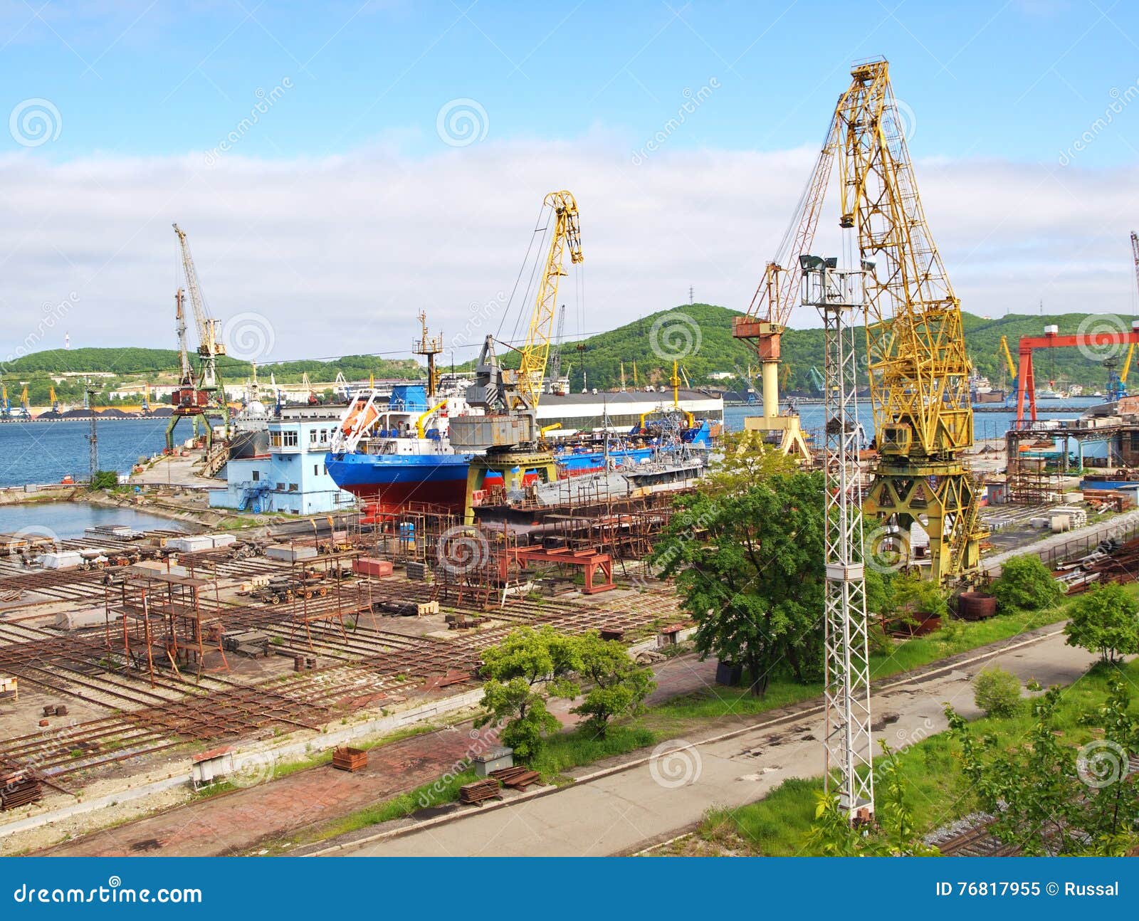 Ship on Slipway. Nakhodka Shipyard Stock Image - Image of boat, heavy ...