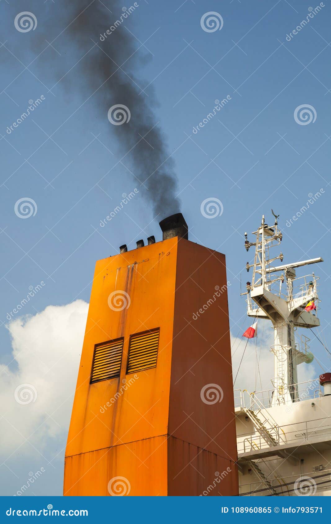 Ship With Smoke Emission And Air Pollution Stock Image Image Of Concept Environment 108960865