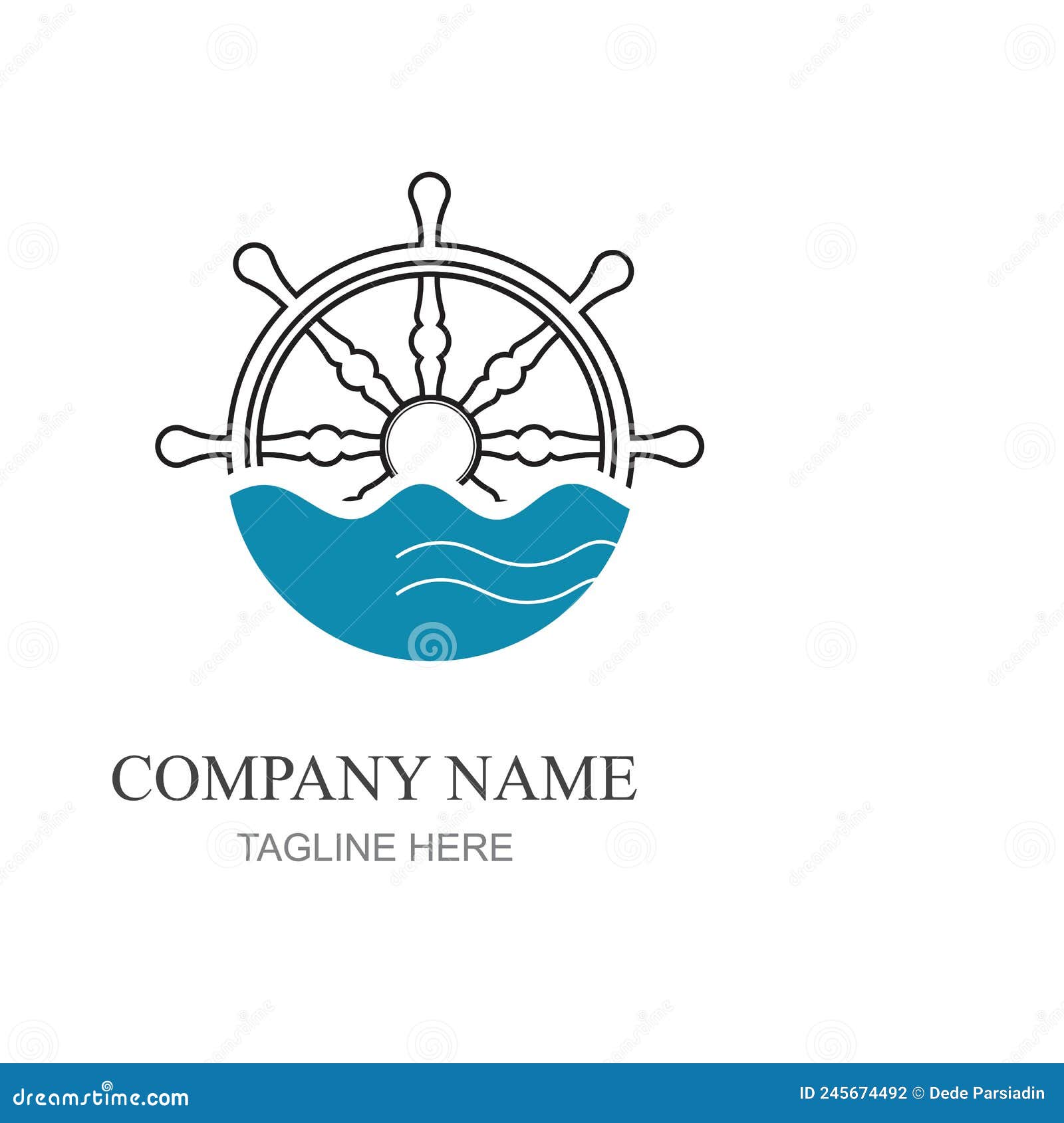 Ship Steering Logo Vector Icon Illustration Template Design Stock ...