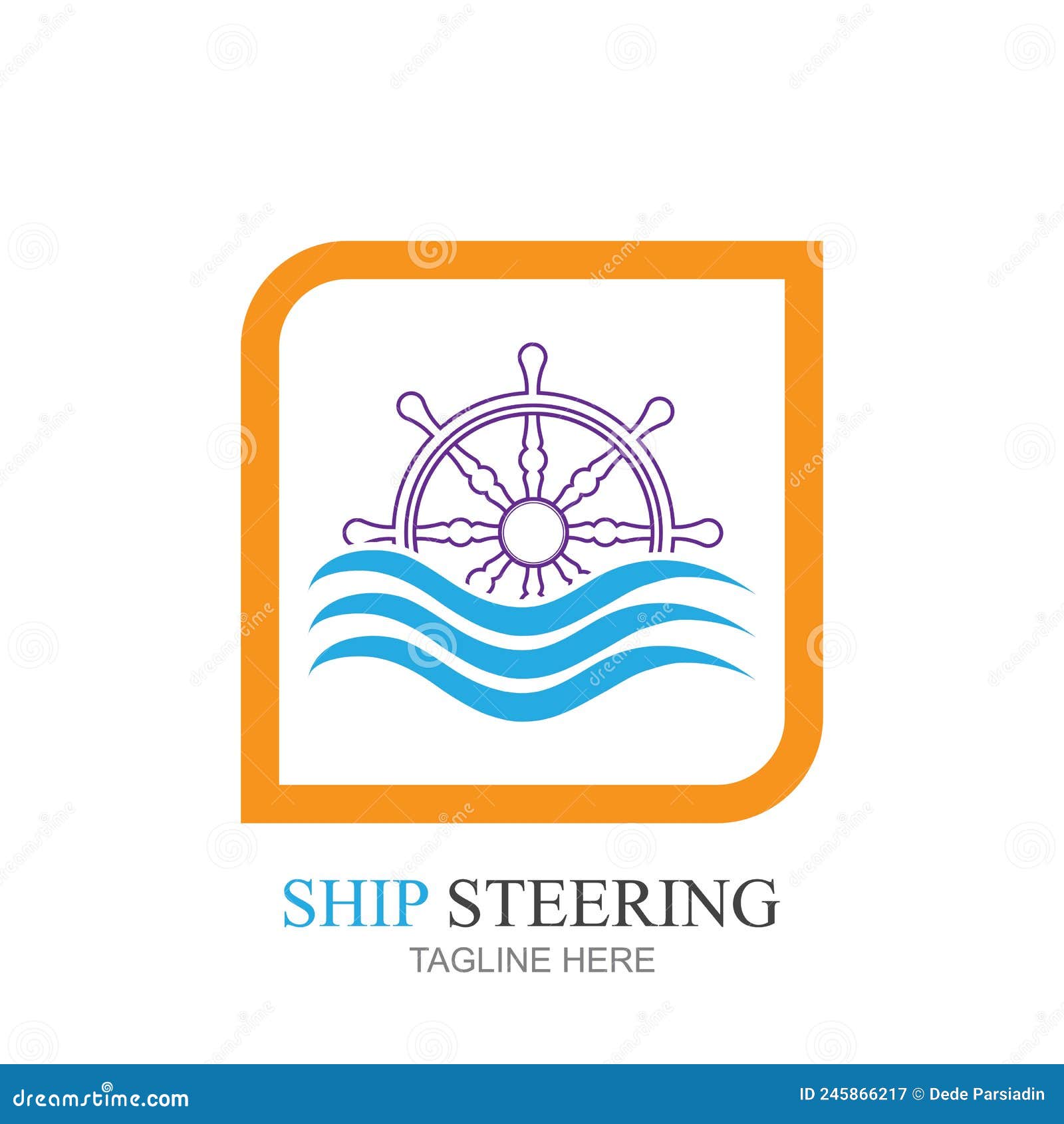 Ship Steering Logo Vector Icon Illustration Template Design Stock ...
