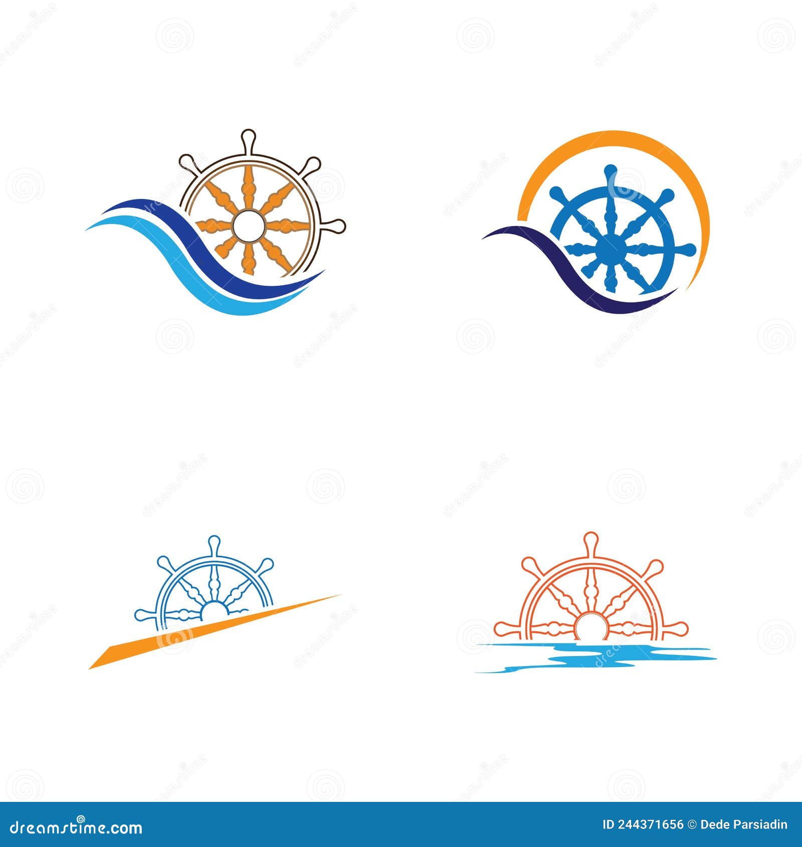 Ship Steering Logo Vector Icon Illustration Template Design Stock ...