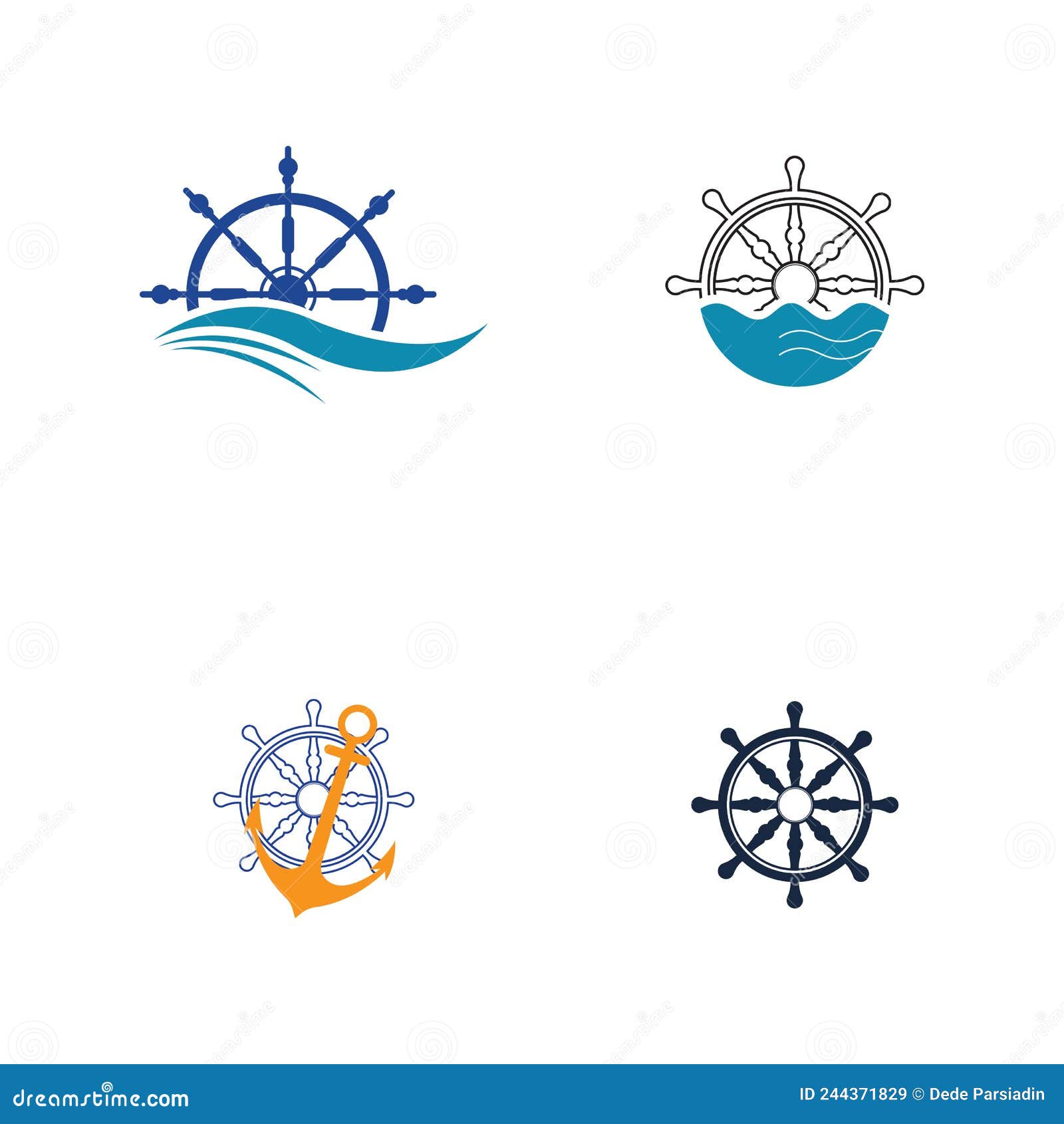 Ship Steering Logo Vector Icon Illustration Template Design Stock ...
