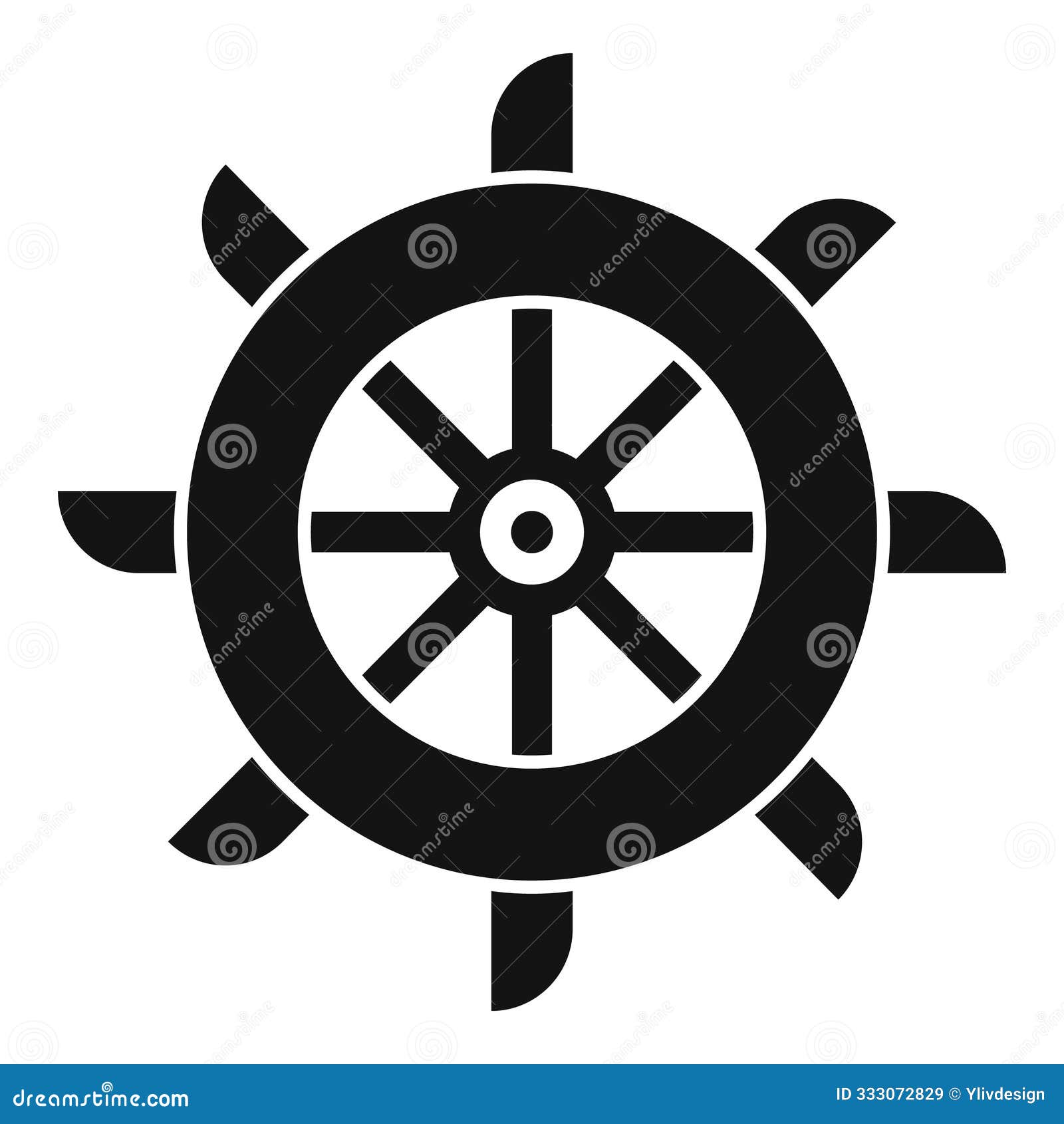 Ship Steering Wheel Controlling Navigation Direction Icon Stock ...