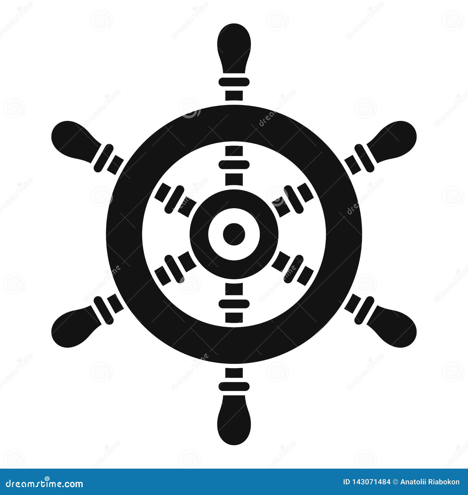 Ship Steering Wheel Icon, Simple Style Stock Vector - Illustration of ...