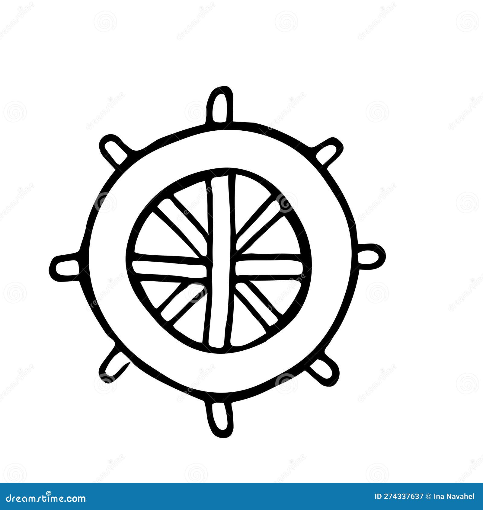 Ship Steering Wheel Icon on a White Background. Vector Illustration ...