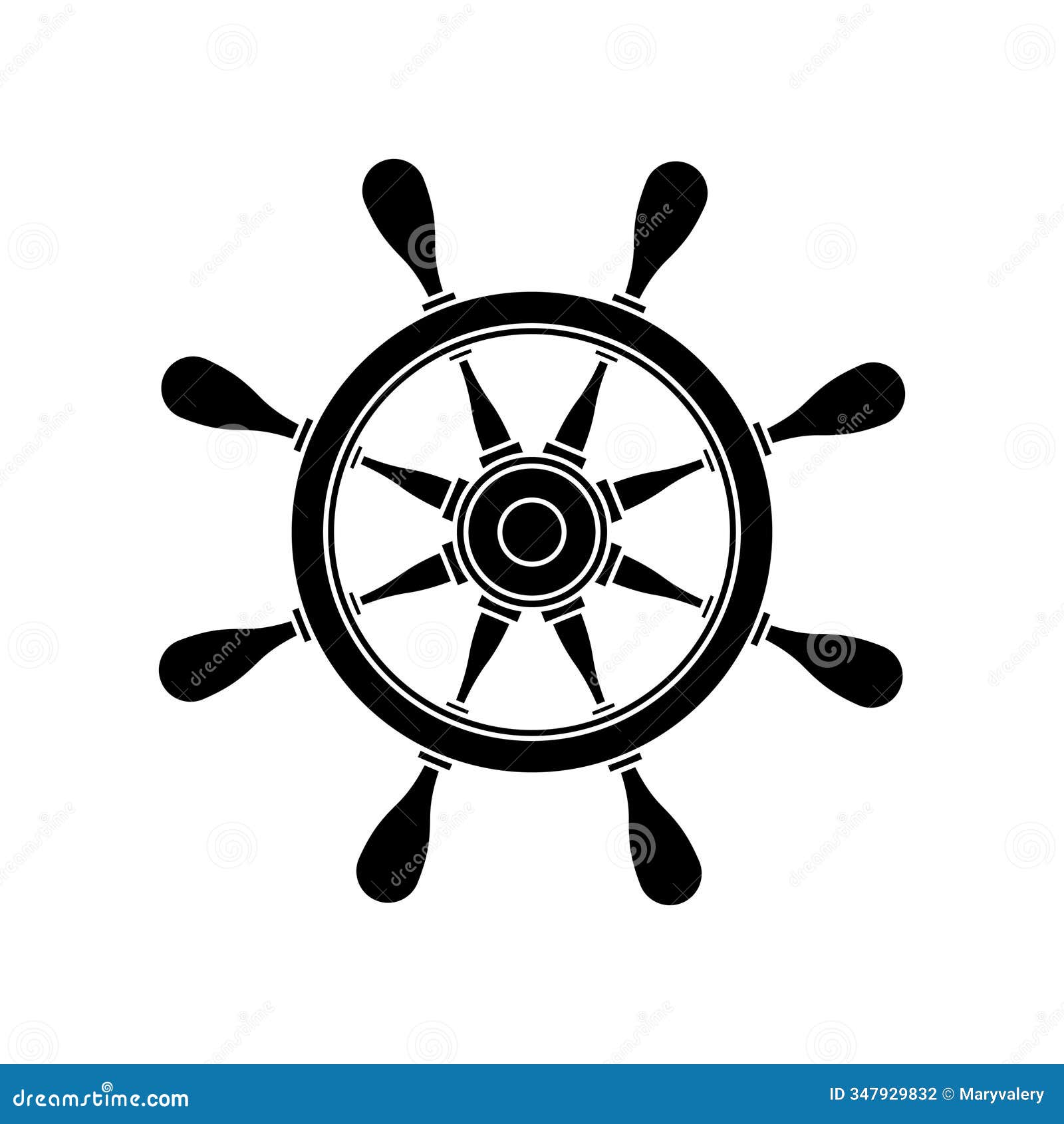 Ship Steering Wheel Isolated. Control Wheel Vector Illustration Stock ...