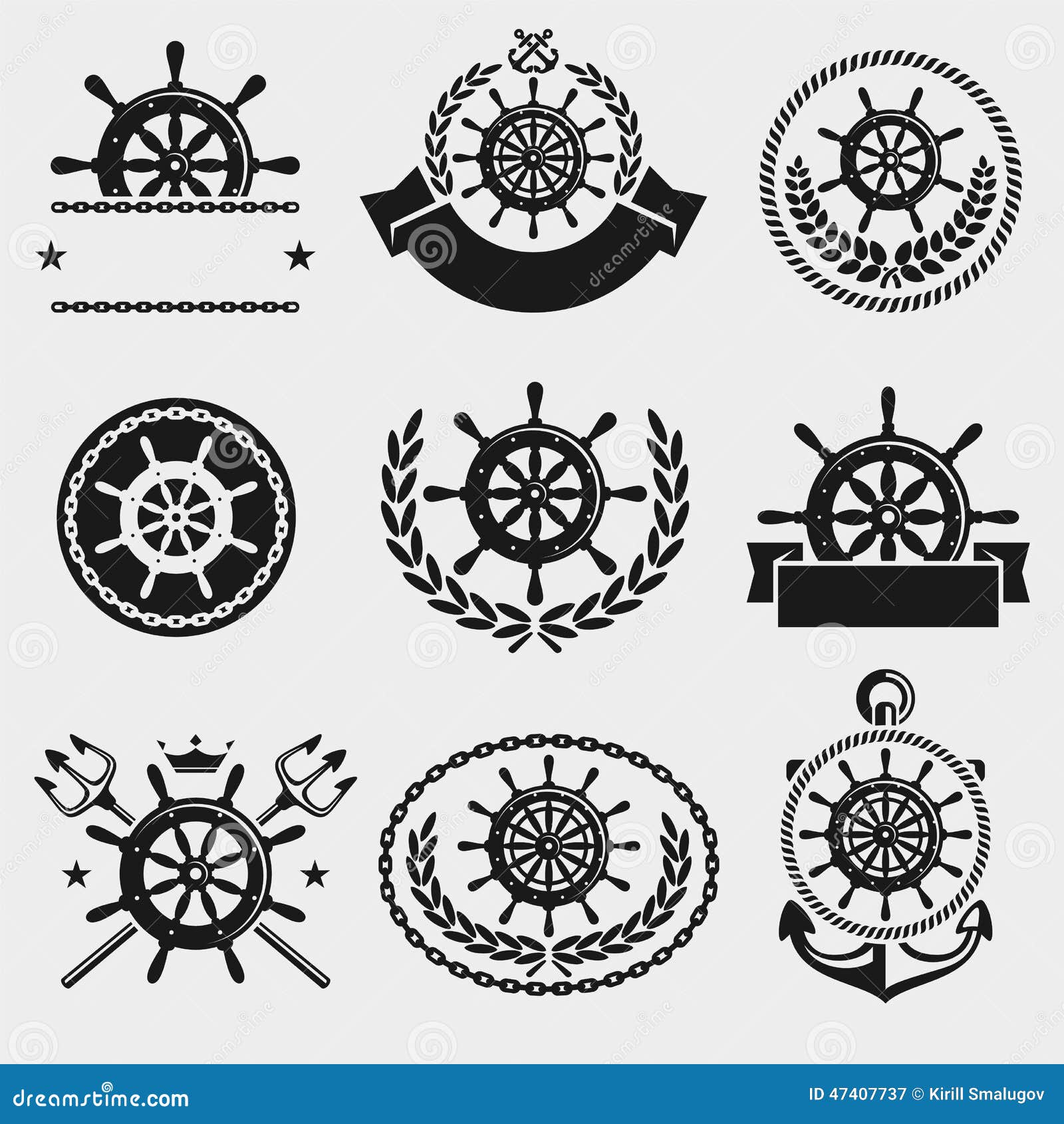 Ship Steering Wheel Icon. Rudder Vector Symbol, Round Flat Design Style ...